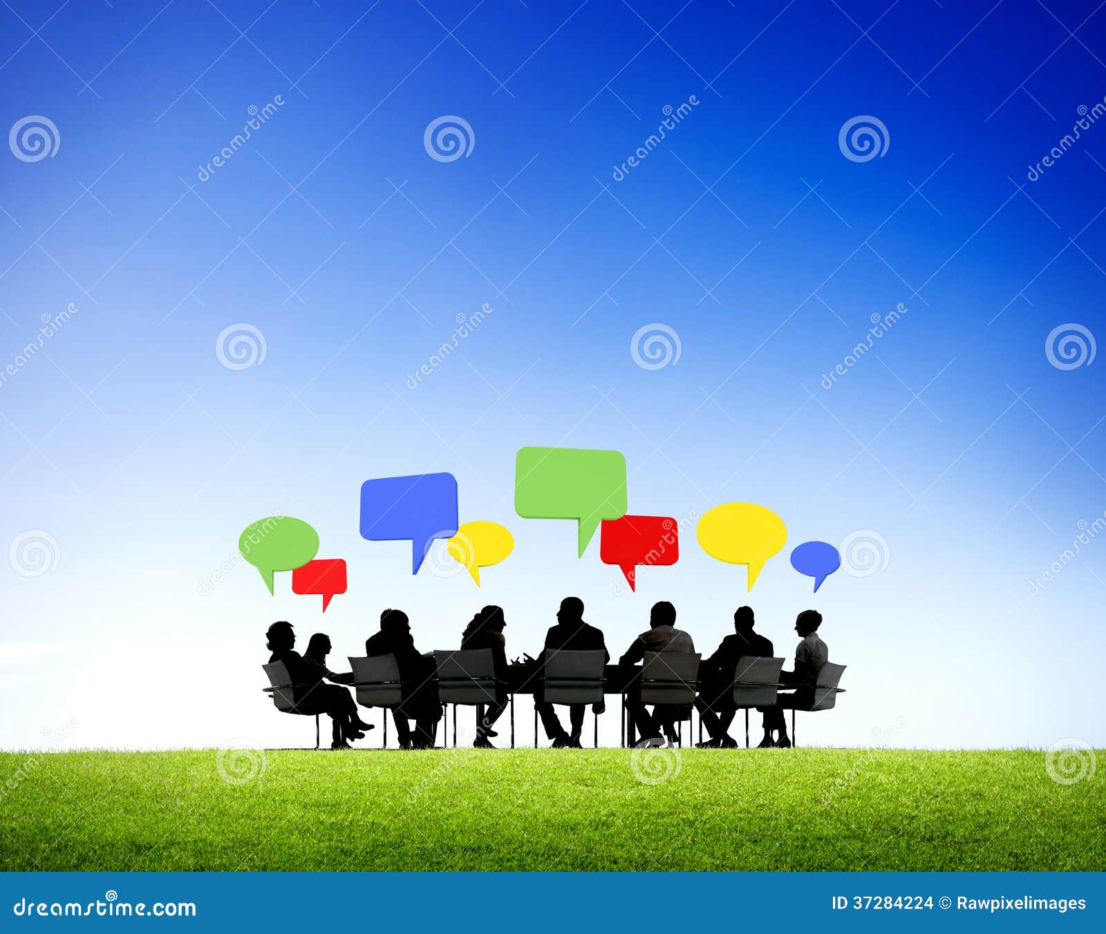 Outdoor Business Meeting stock photo. Image of brain - 37284224