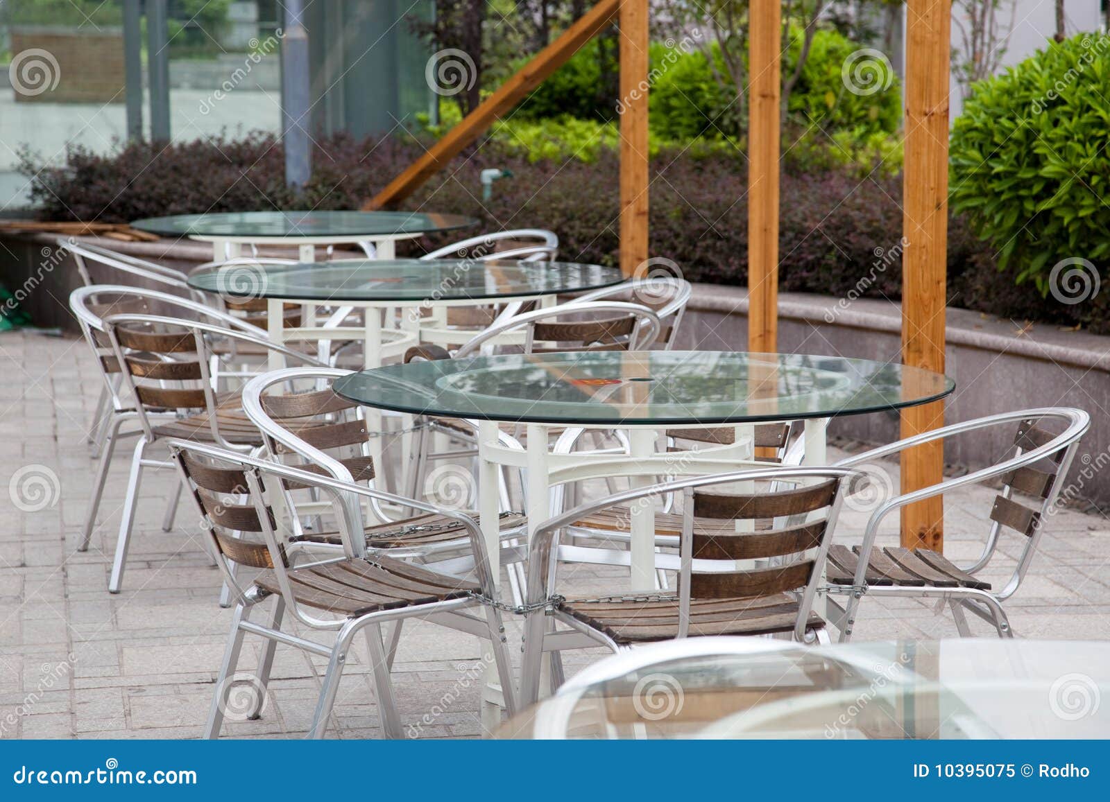 Outdoor cafe stock image. Image of wood, patio, metal - 10395075