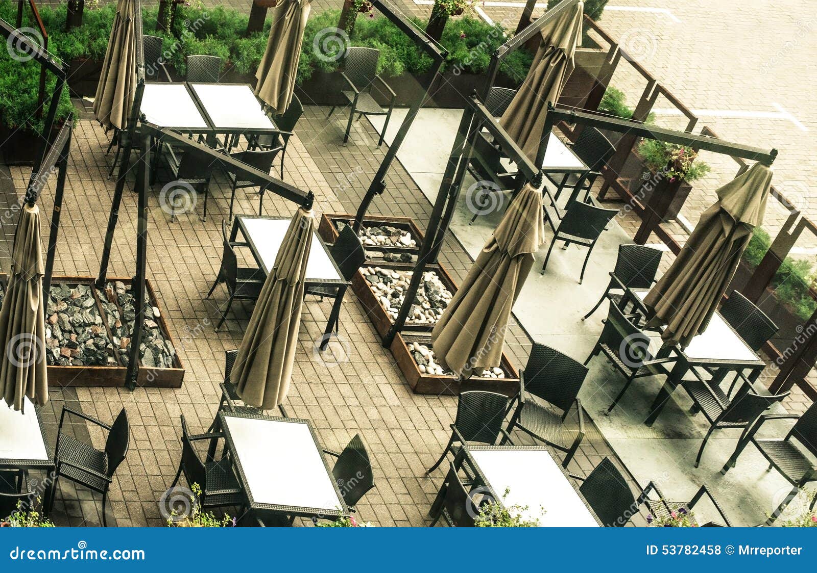 Outdoor cafe stock photo. Image of furniture, street - 53782458