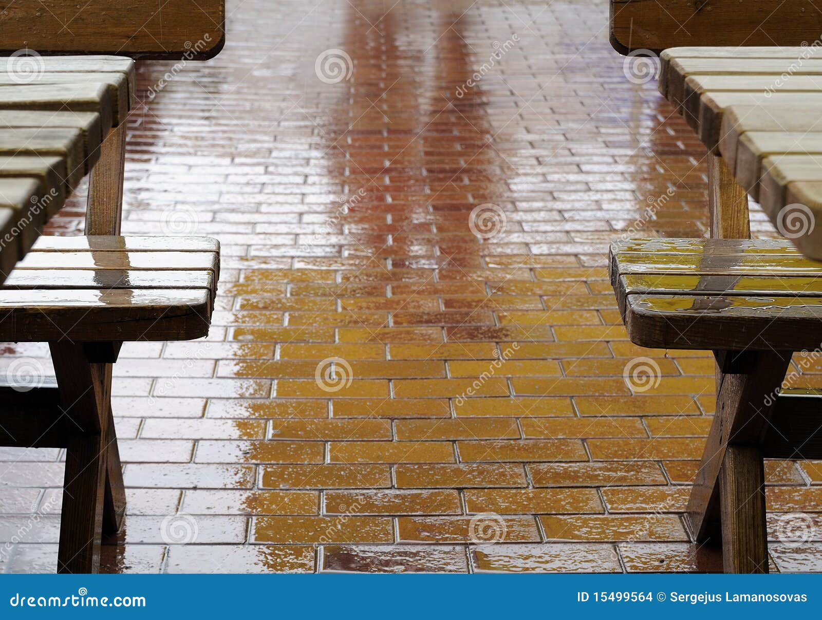 Outdoor Cafe on a Rainy Day Stock Photo - Image of reflection, sidewalk ...