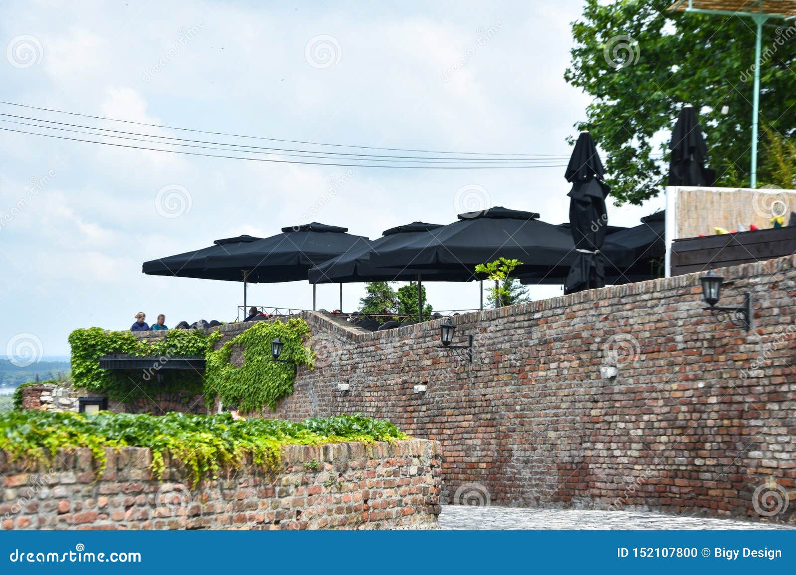 Outdoor Cafe or Restaurant in a Historic Area Stock Photo - Image of ...