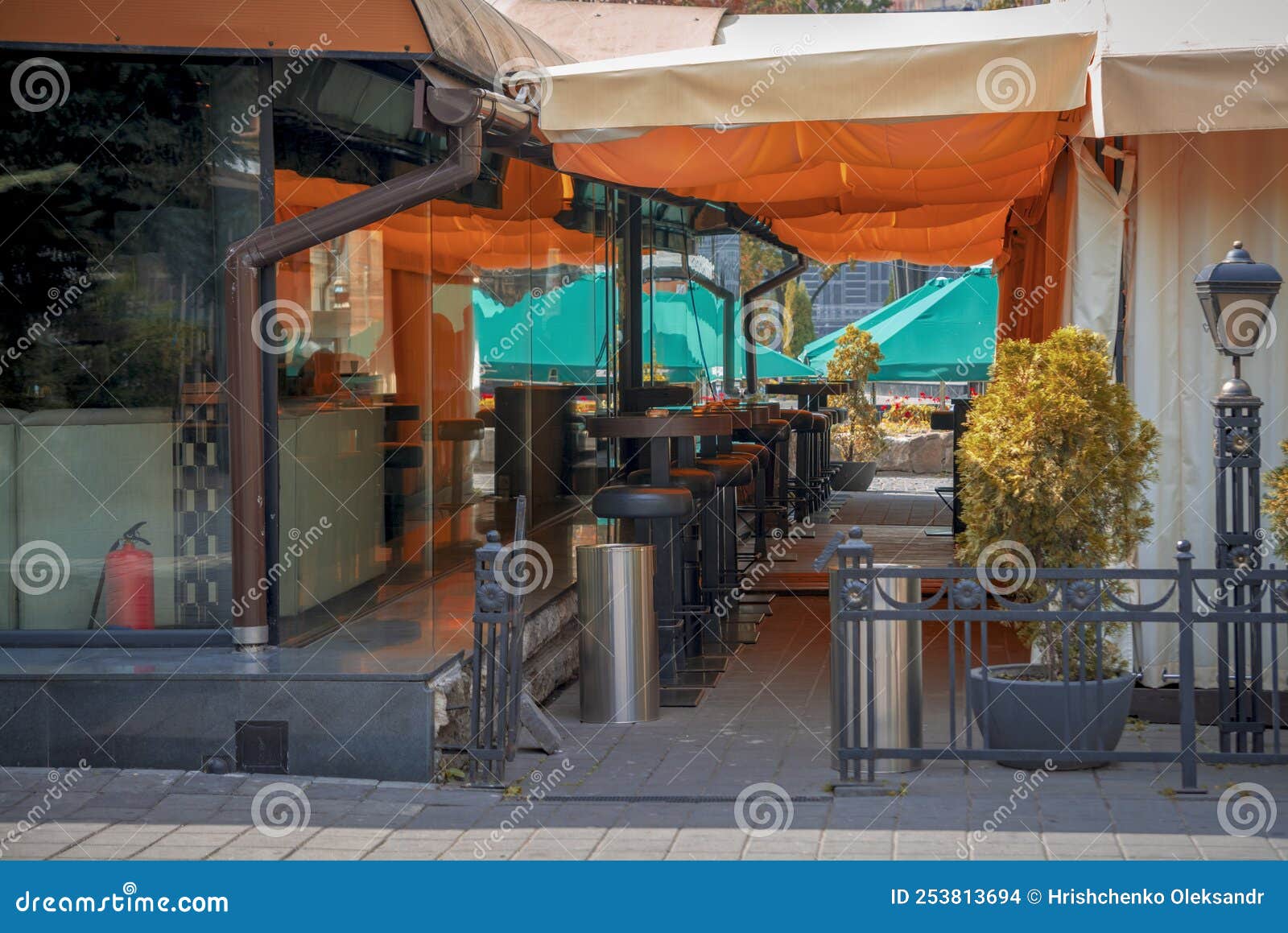 Outdoor Cafe Under a Canopy Stock Photo - Image of protection, cozy ...