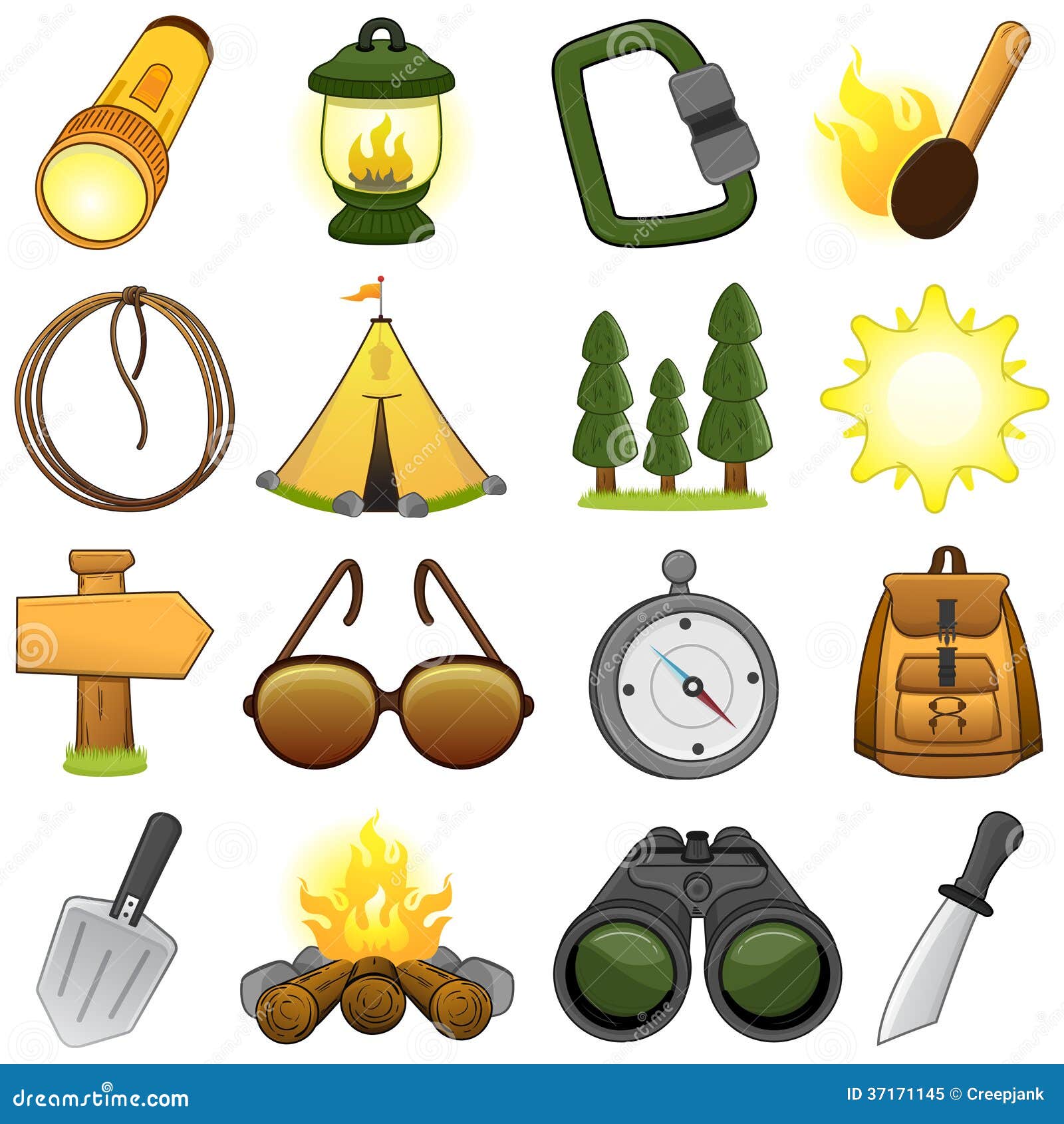 Outdoor & Camp Icons - Illustration Stock Illustration - Illustration ...