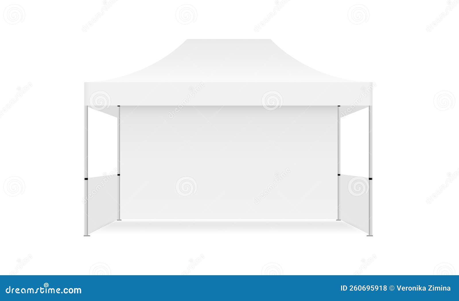 Outdoor Canopy Rectangular Tent Mockup, Front View Stock Vector ...