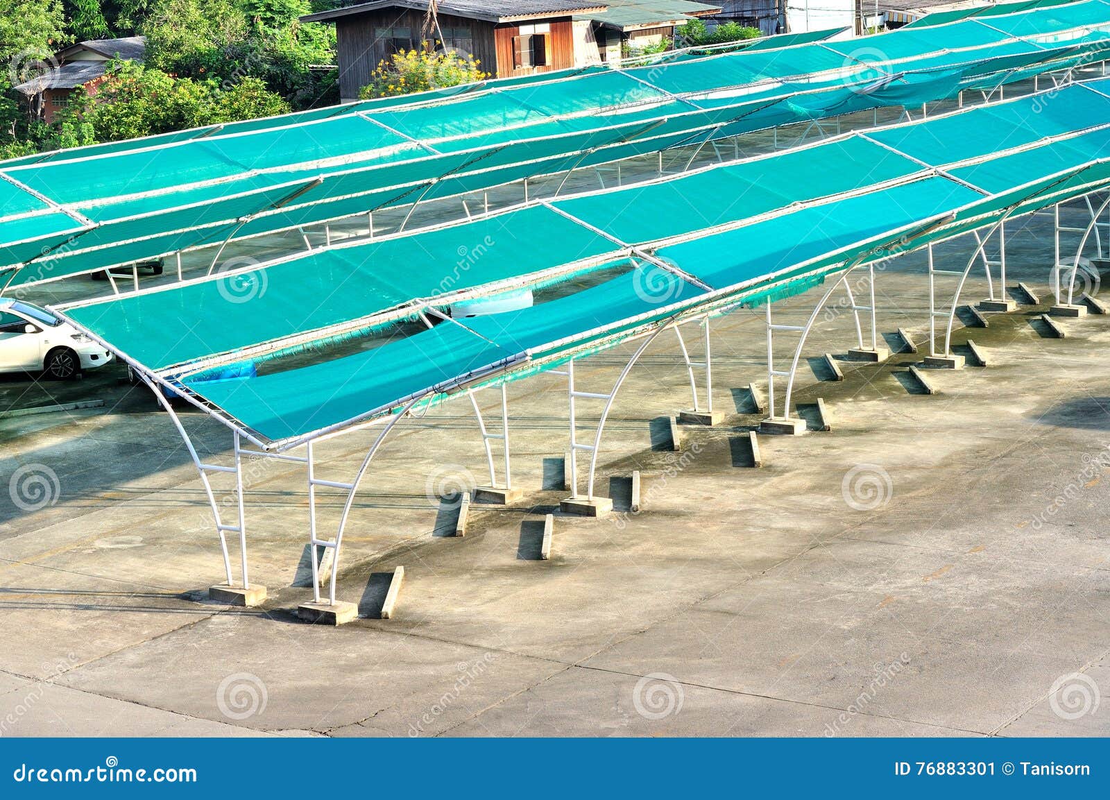 Outdoor Car Parking with Shelter Net Stock Image - Image of ideas ...