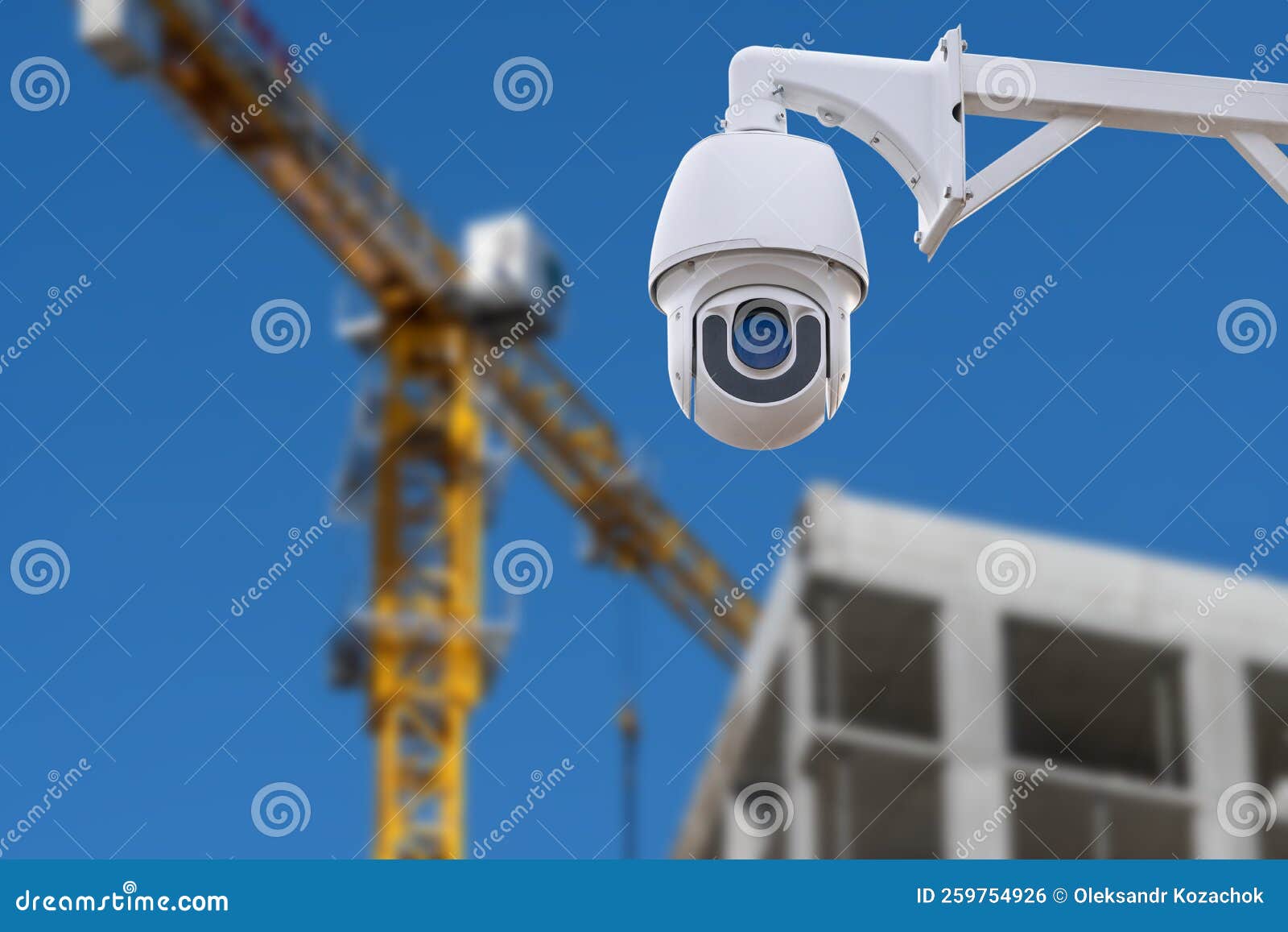 Outdoor Cctv Camera, Secure Construction Site. Stock Photo - Image of ...