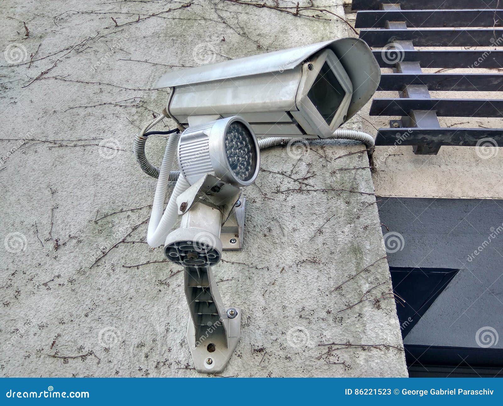Outdoor CCTV Camera Surveilance Stock Image - Image of sensor ...
