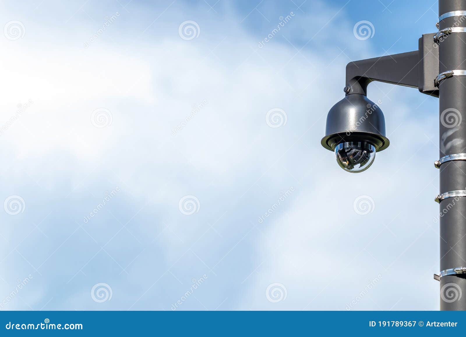 Outdoor CCTV Security Camera and Beautiful Sky Stock Image - Image of ...
