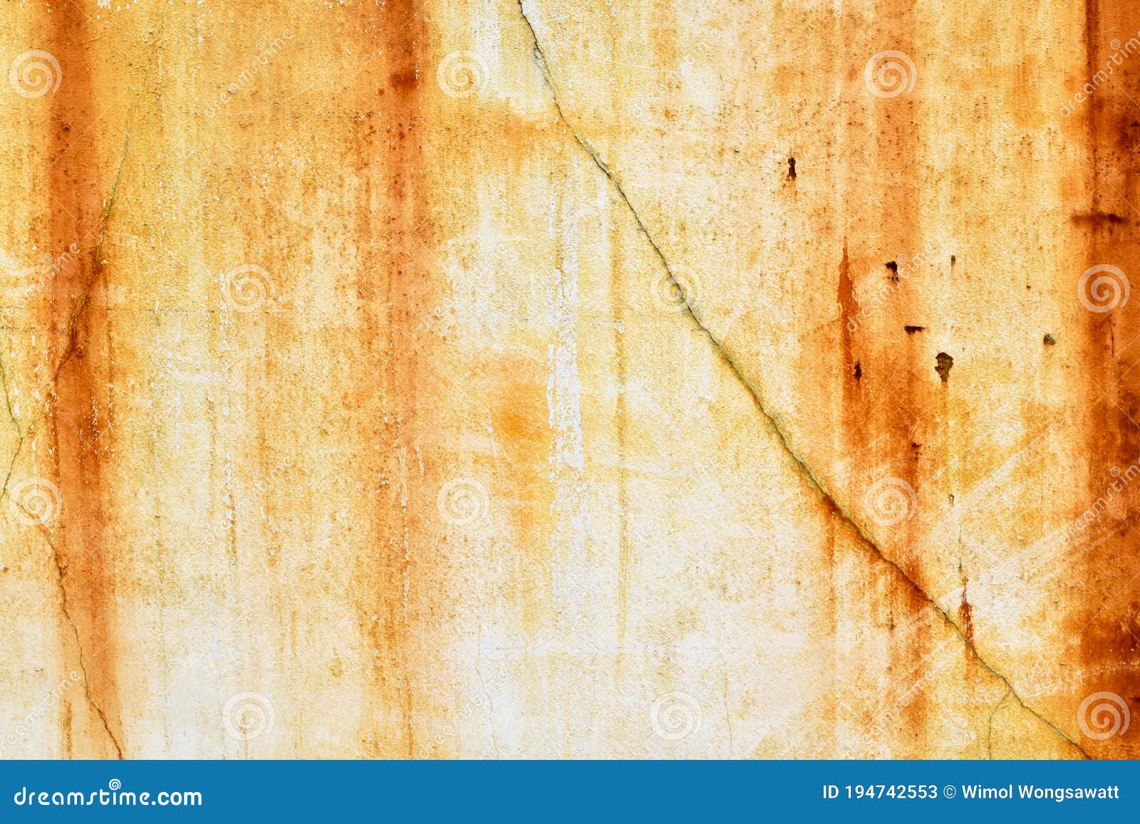 Outdoor Cement Wall Stained with Rust. Stock Image - Image of stained ...