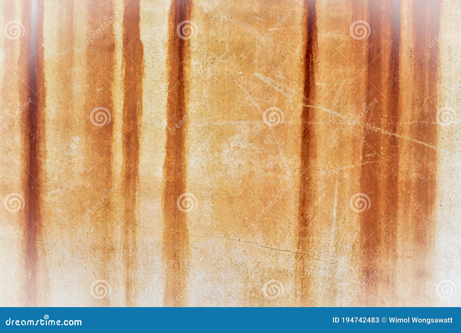 Outdoor Cement Wall Stained with Rust. Stock Image - Image of cement ...