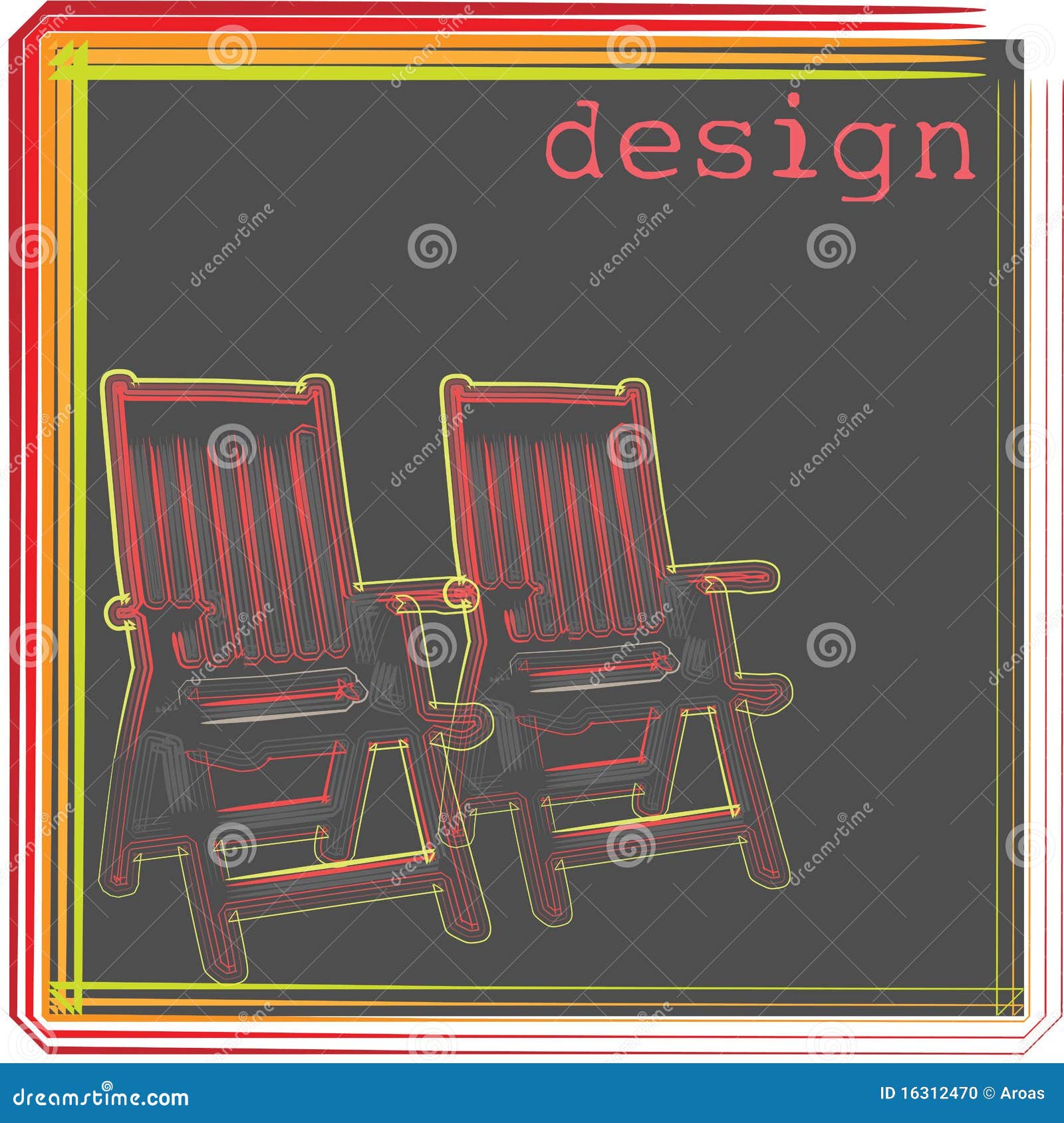 Outdoor Chairs Illustration Stock Vector - Illustration of design ...