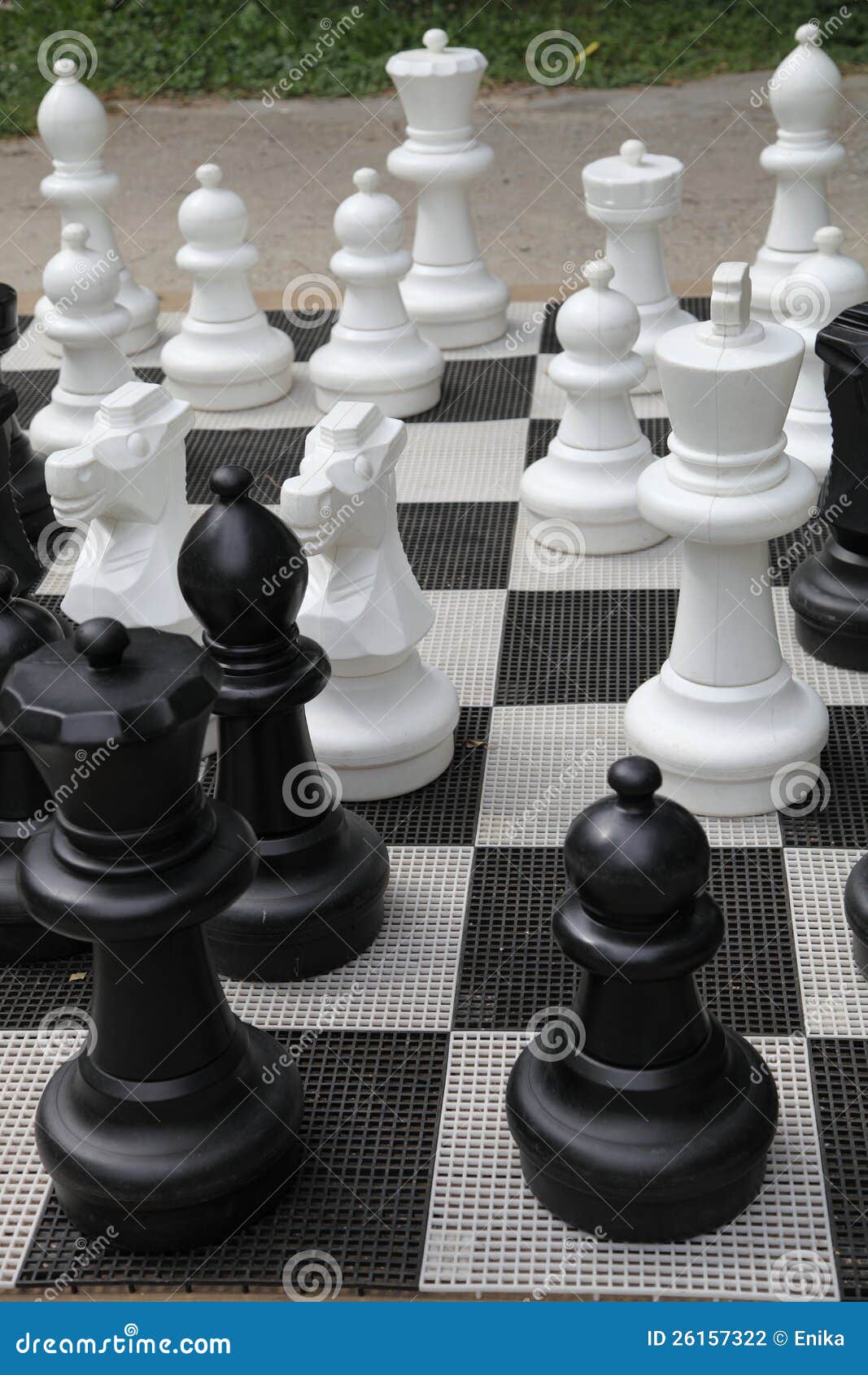 Outdoor chess board stock photo. Image of battle, park - 26157322