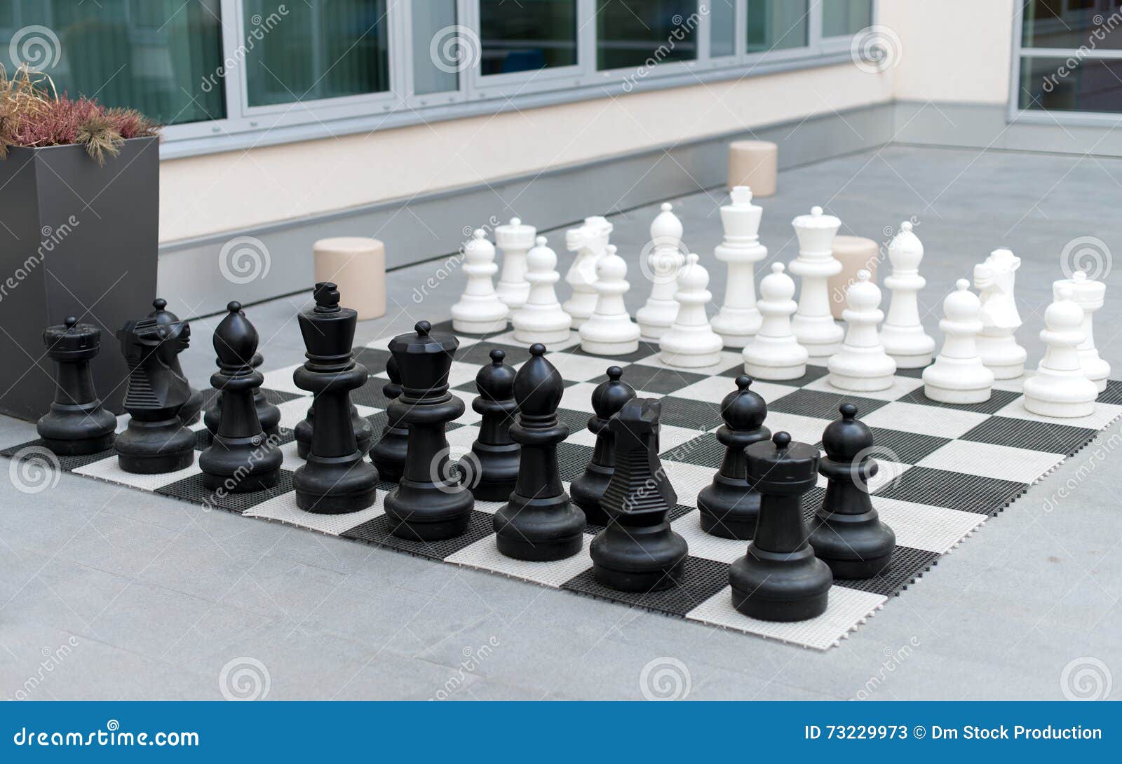Outdoor chess board. stock image. Image of outdoor, leisure - 73229973