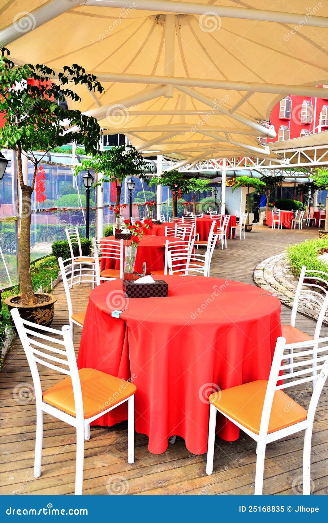 Outdoor chinese restaurant stock image. Image of table - 25168835