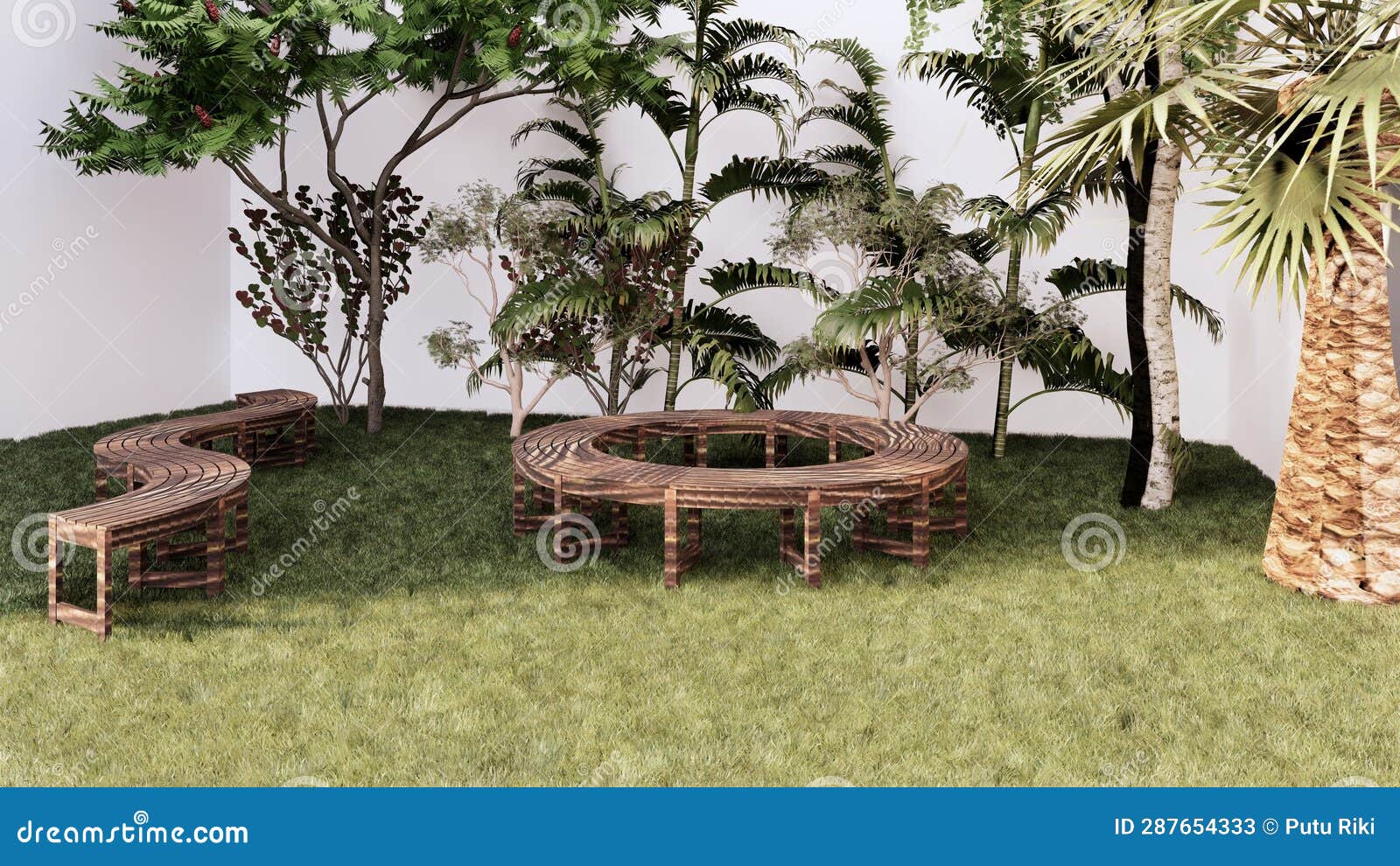 Outdoor Circle Bamboo Chair for Playground Facilities Stock Image ...