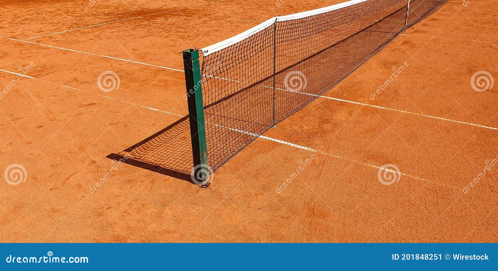 Outdoor Clay Tennis Court and Net Stock Image - Image of texture ...