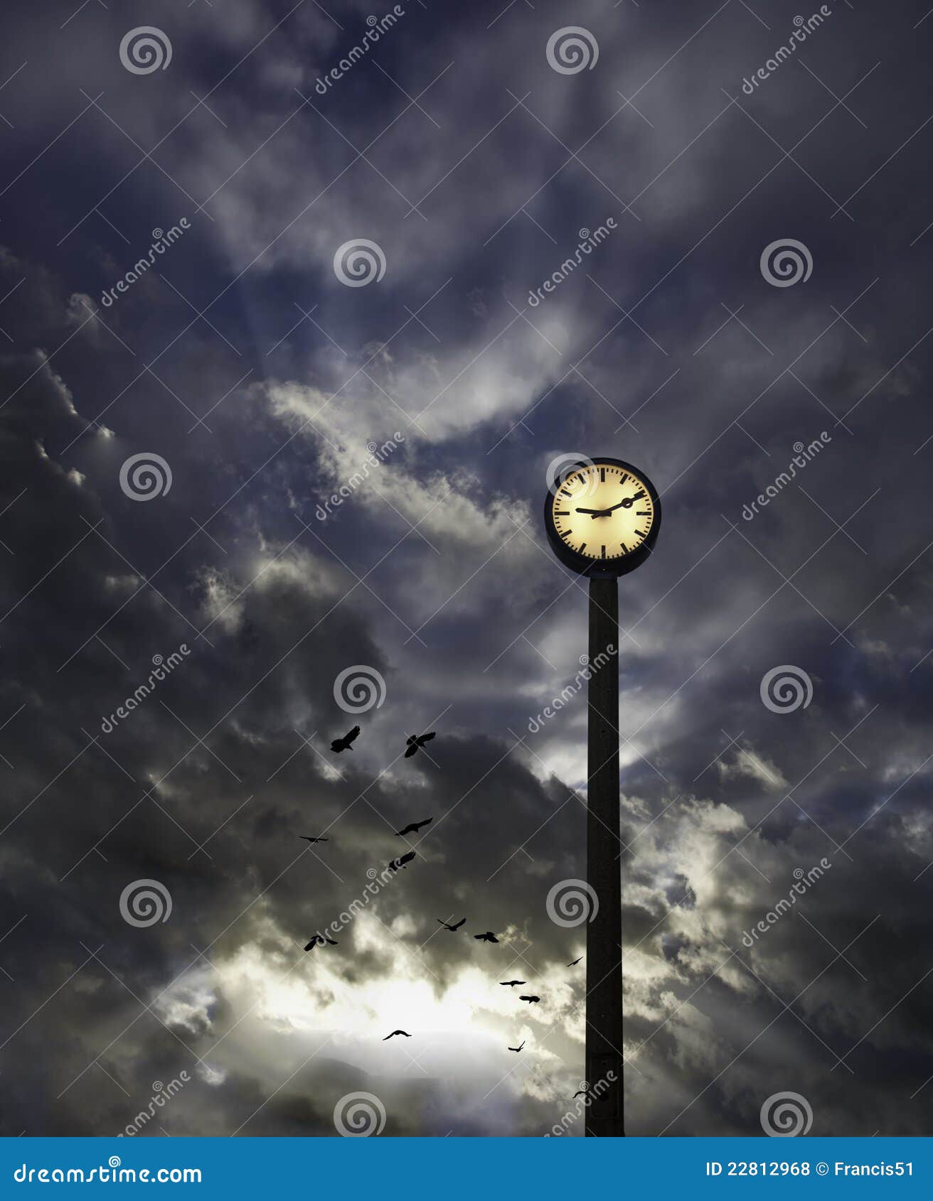 Outdoor Clock and Cloudy Sky Stock Photo - Image of outside, cloudy ...