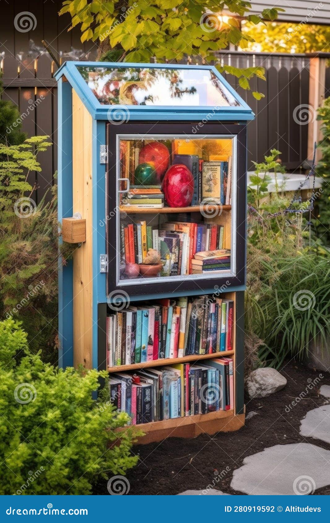 Community Library With A Cozy Reading Area Royalty-Free Stock Image ...