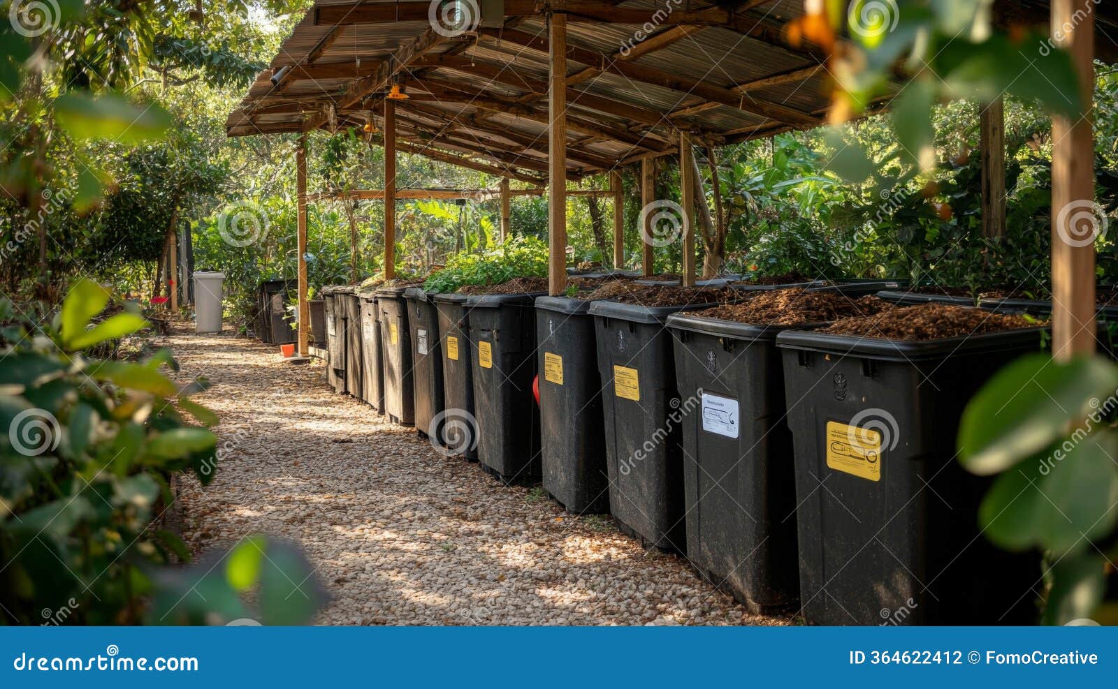 Outdoor Compost Bin Filled With Decomposing Fruits And Vegetables ...