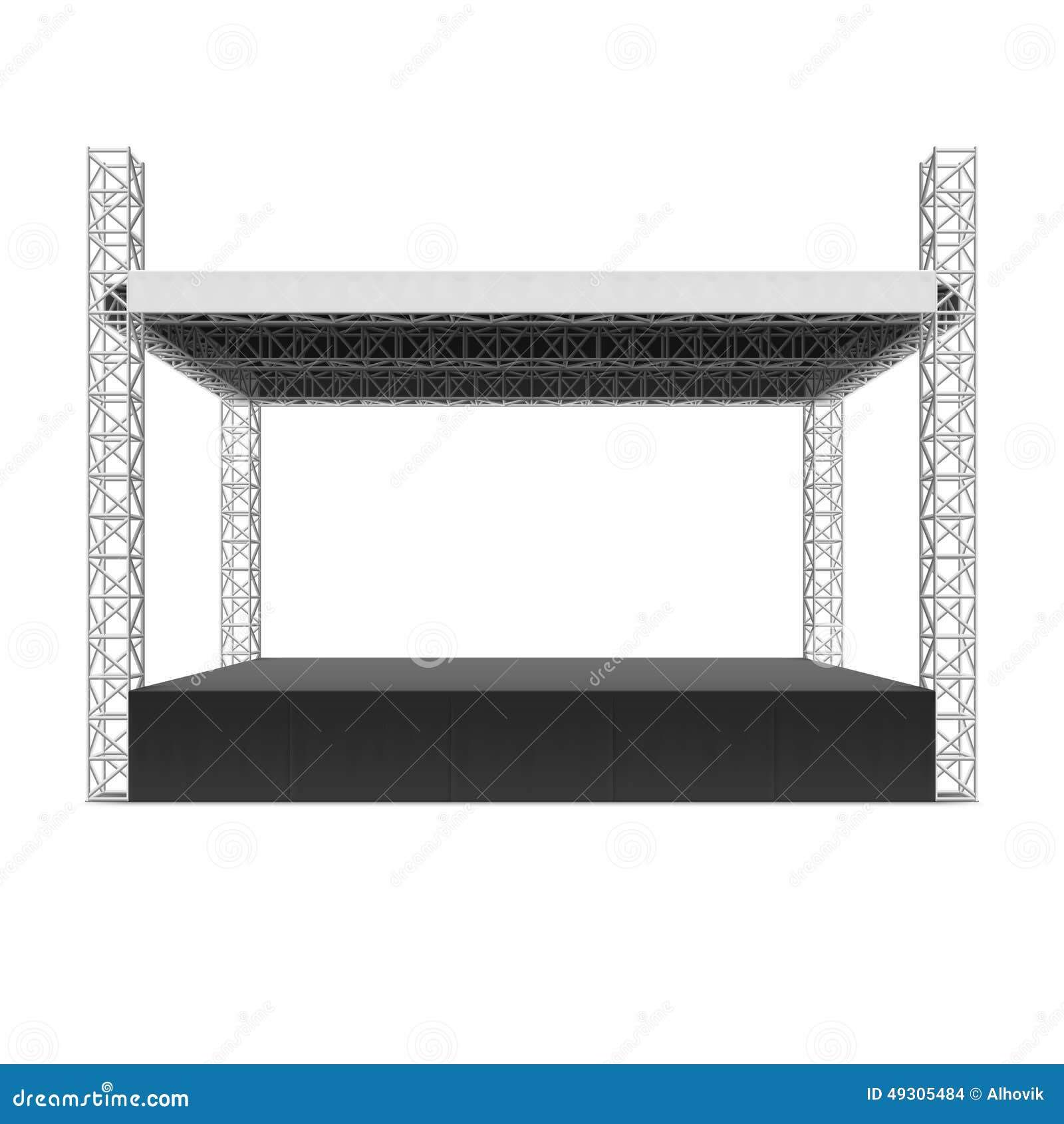 Concert Stage With Metal Frame, Empty Stage With Lightspots And ...