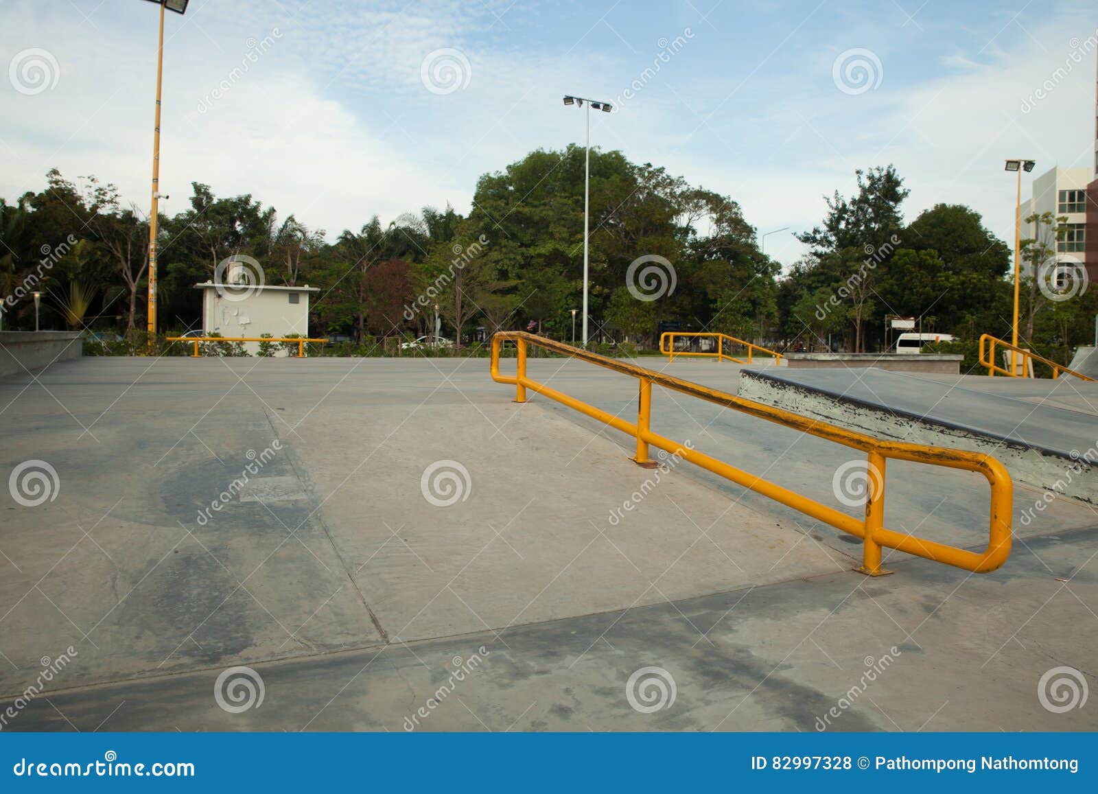 Outdoor Concrete Skateboard Ramp Stock Photo - Image of extreme ...