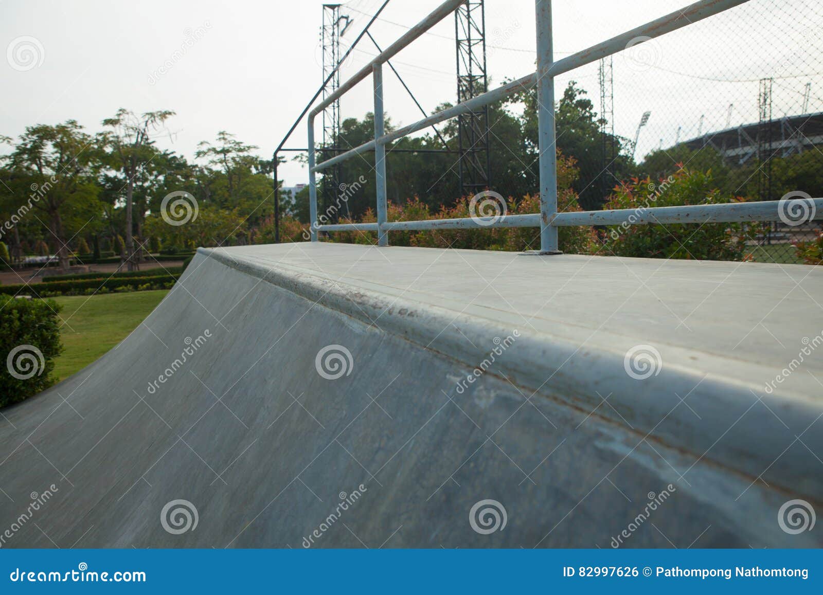Outdoor Concrete Skateboard Ramp Stock Photo - Image of jump, skate ...