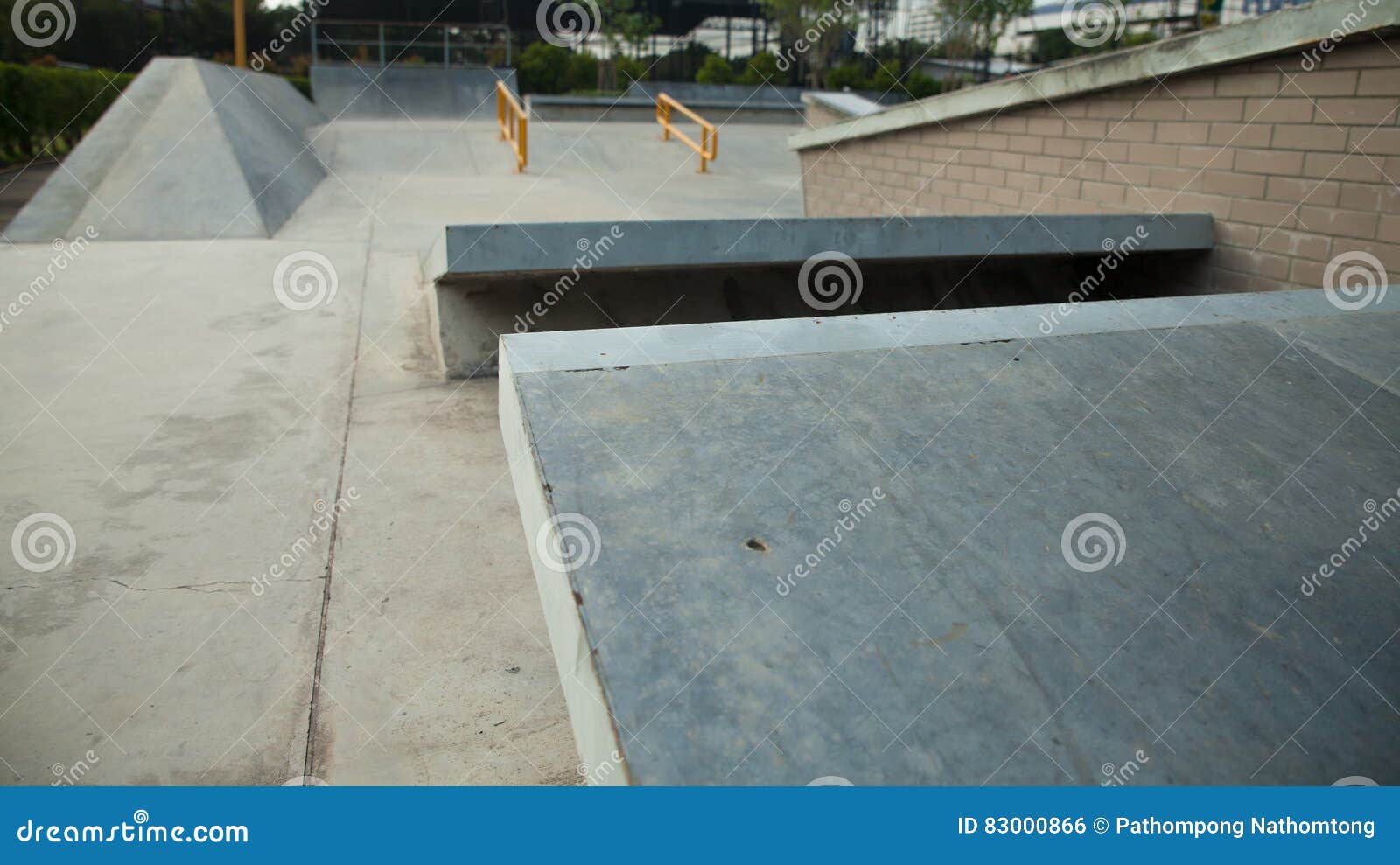 Outdoor Concrete Skateboard Ramp Stock Photo - Image of public, roller ...