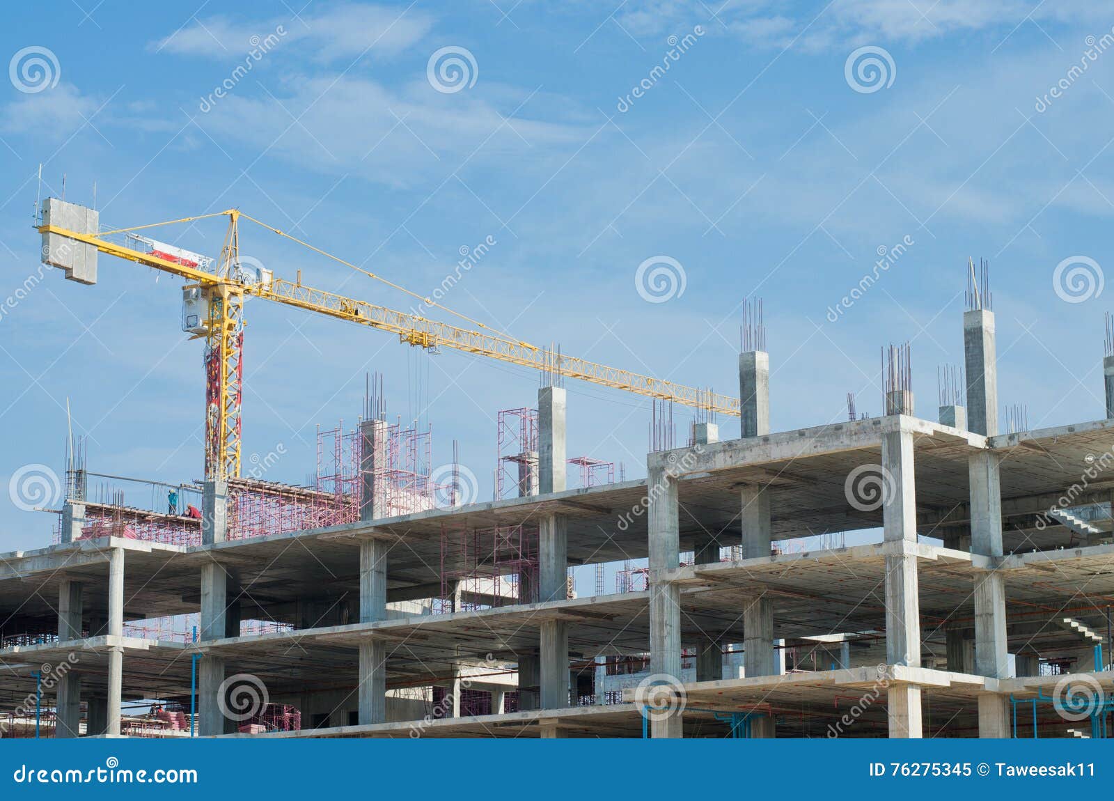 Outdoor Construction Building Stock Image - Image of workman, post ...