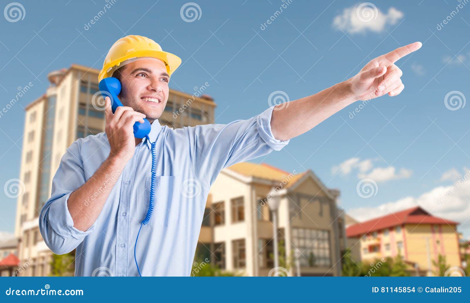 Outdoor Construction Concept with Handsome Architect Stock Photo ...