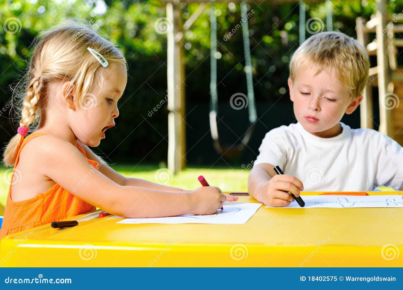 Outdoor crayon children stock image. Image of childhood - 18402575