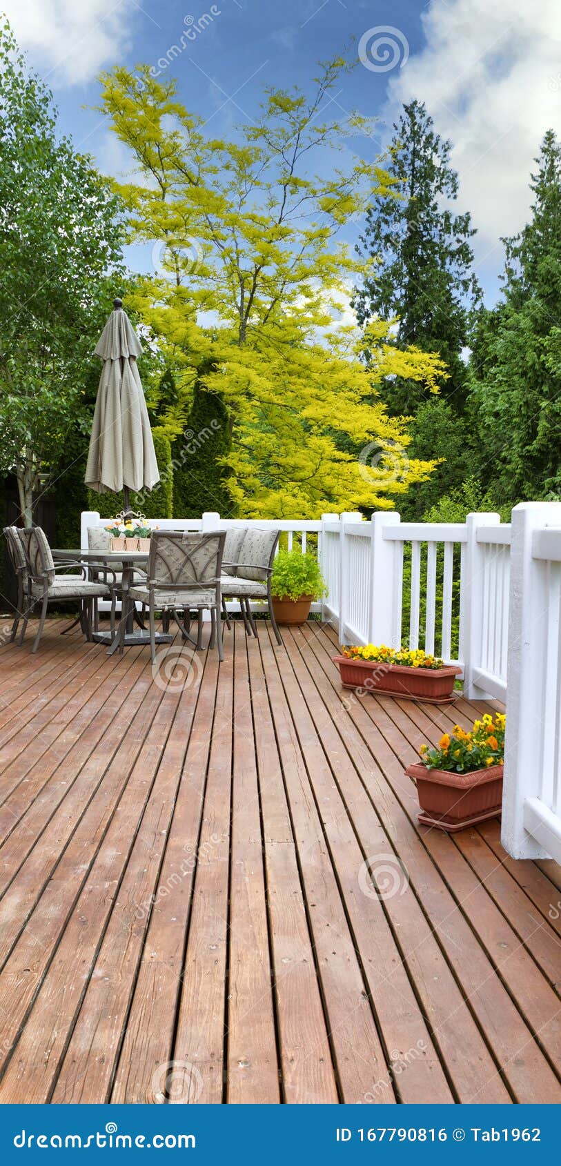 Outdoor Open Deck Ready for Spring Time Season Stock Photo - Image of ...