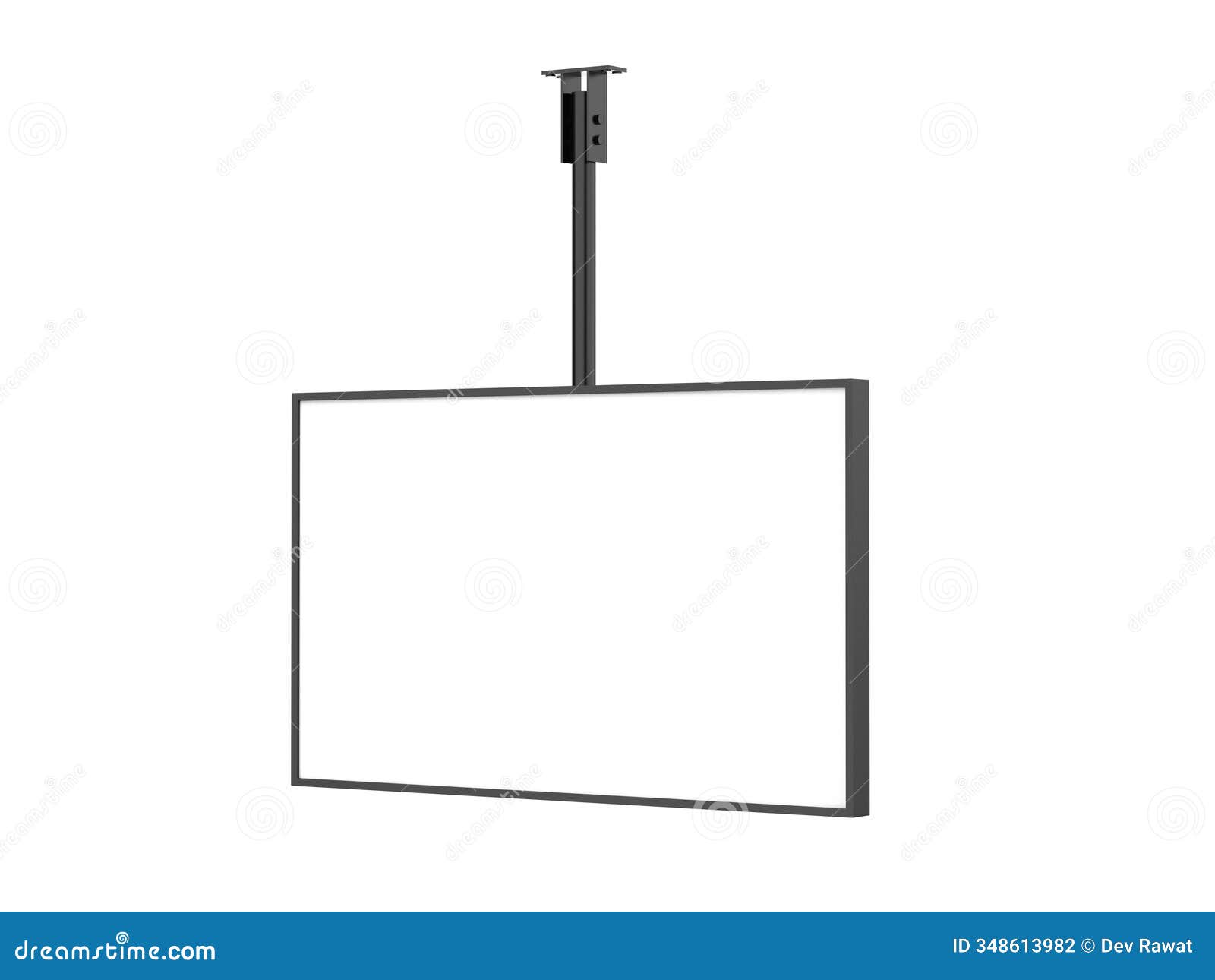 Outdoor Digital Ceiling Mounted Display Screen Mockup Template. Stock ...