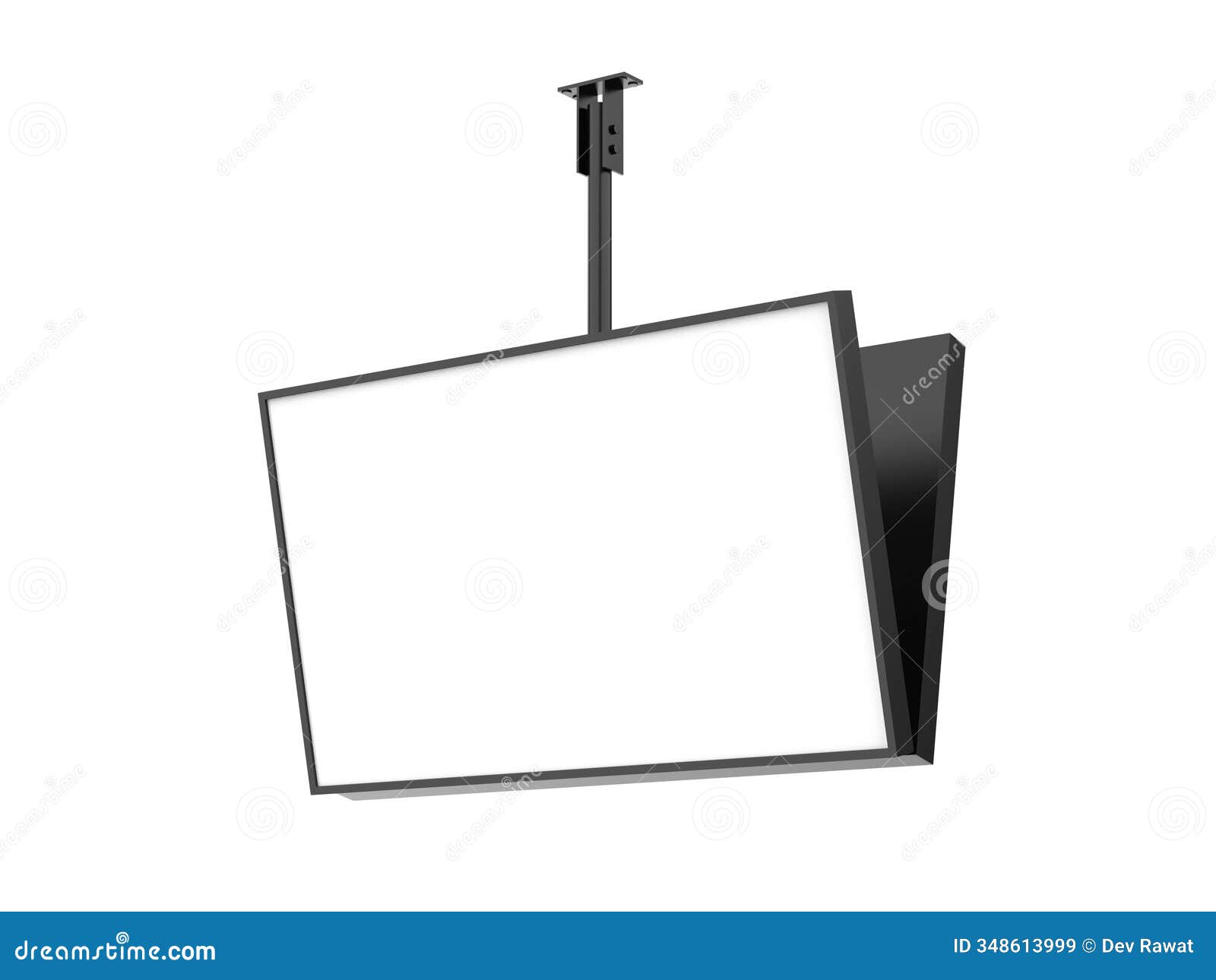 Outdoor Digital Ceiling Mounted Display Screen Mockup Template. Stock ...