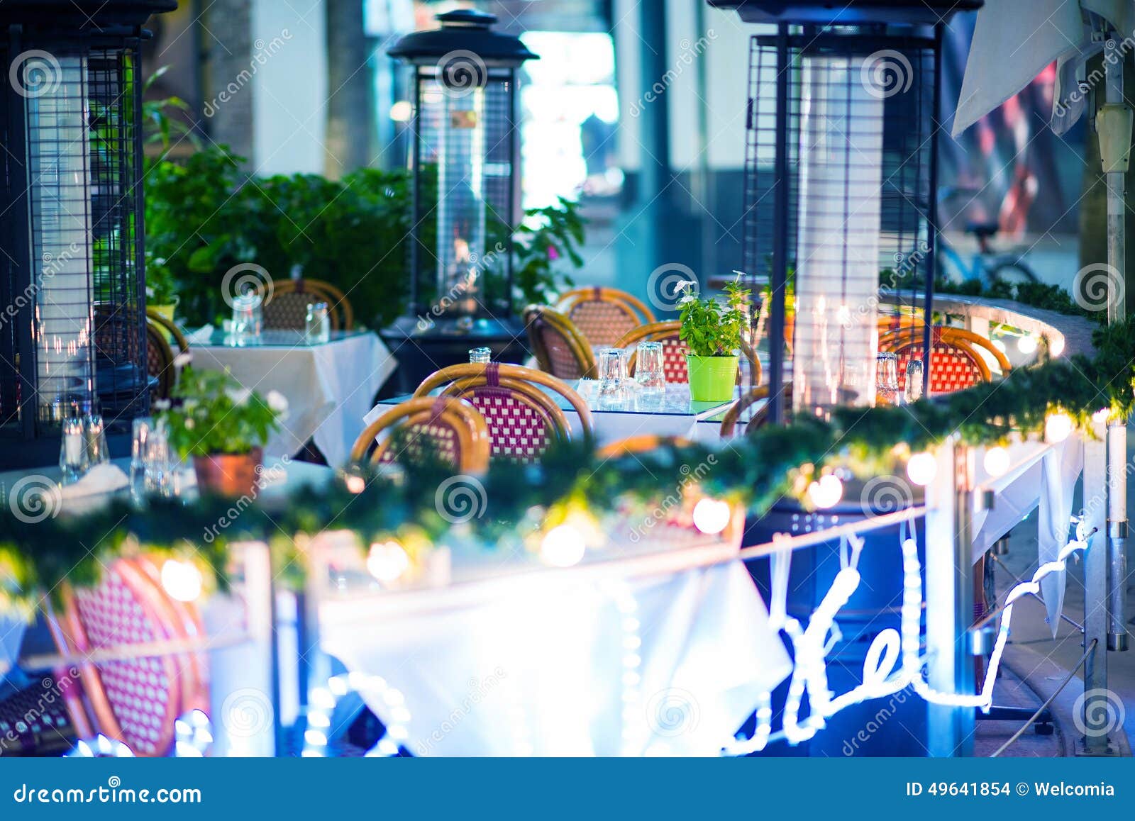 Outdoor Dining Area stock photo. Image of outdoor, evening - 49641854