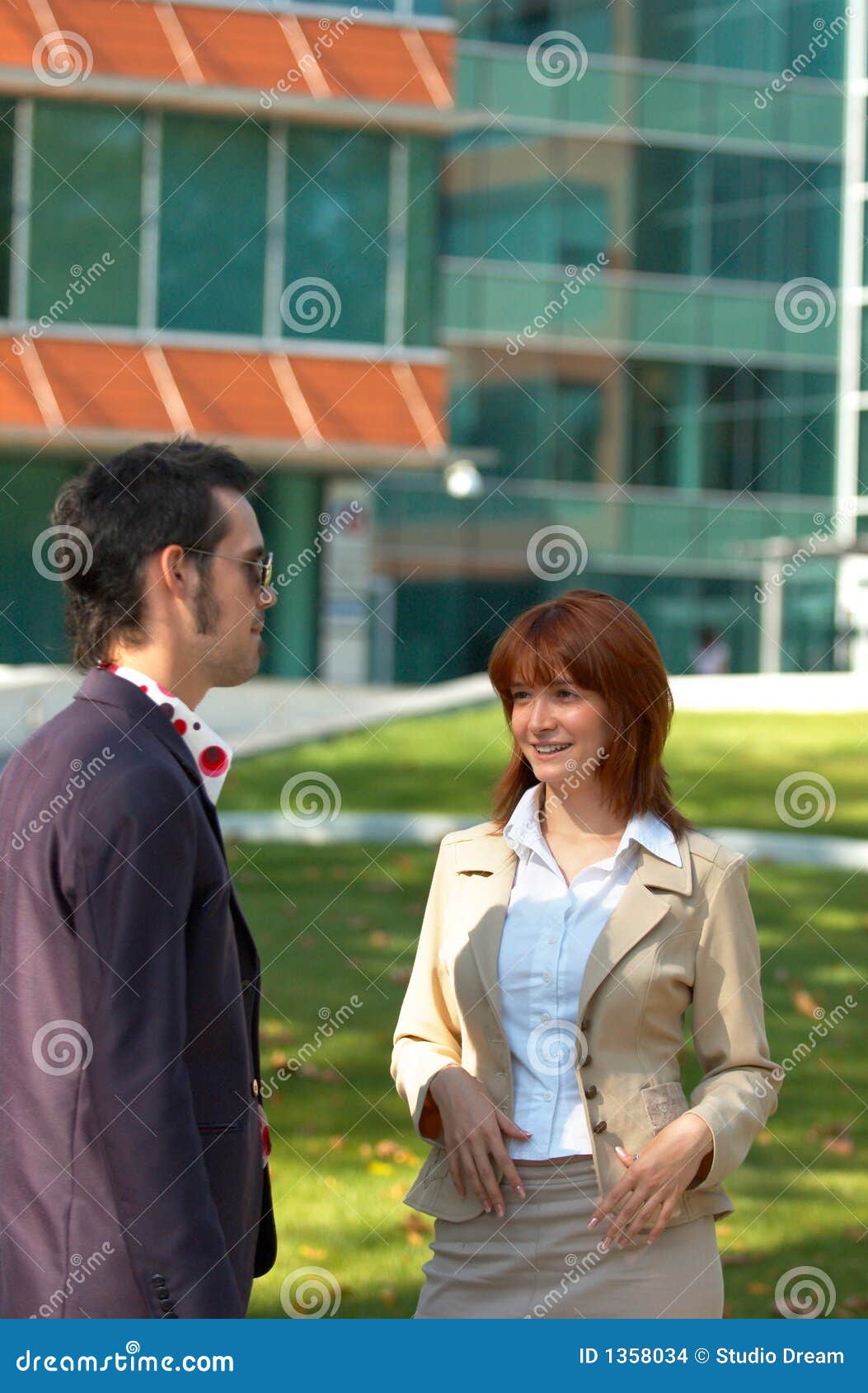 Outdoor Discussion 2 stock photo. Image of grin, meeting - 1358034