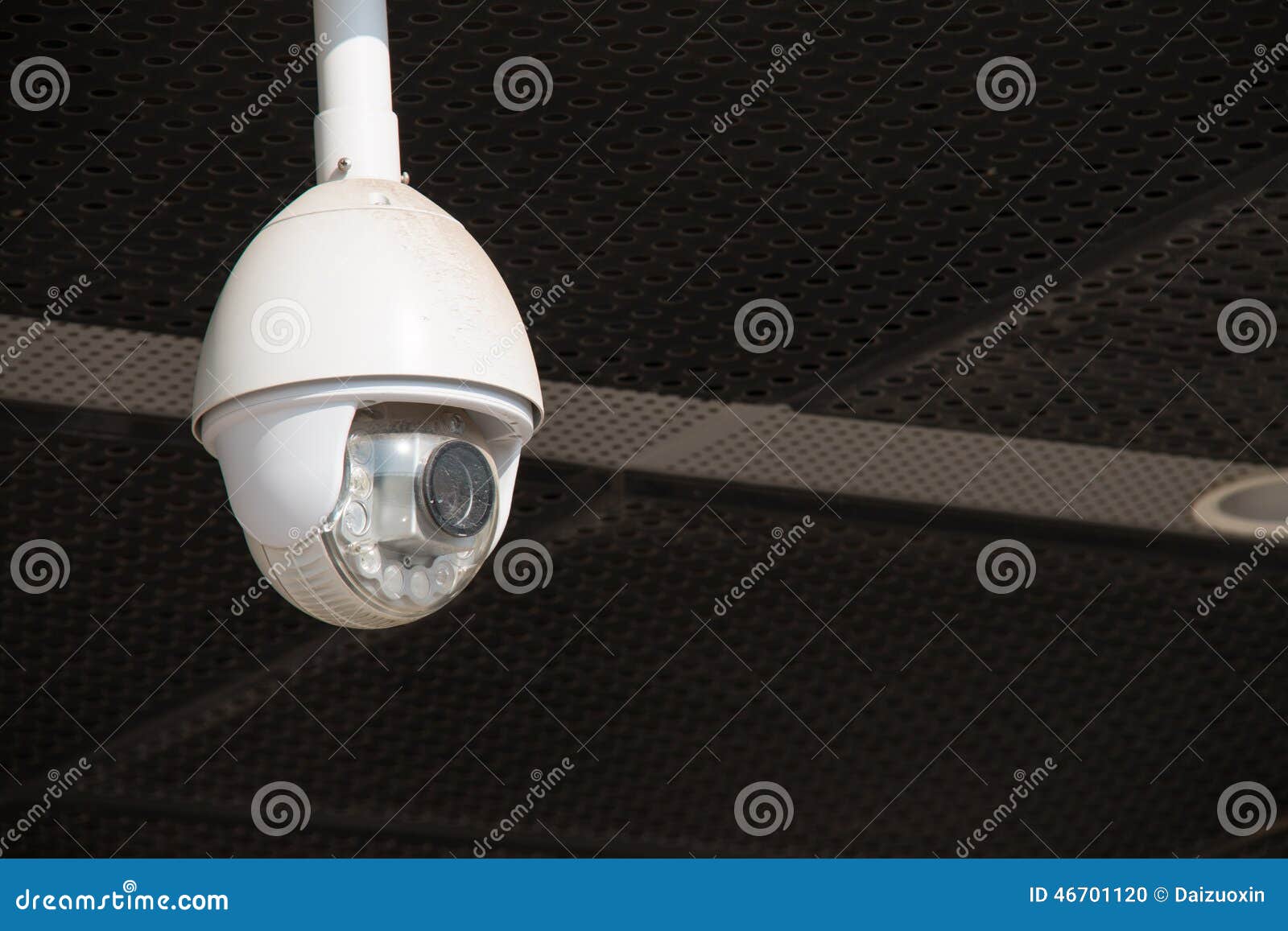 Outdoor Dome Security Camera Stock Photo - Image of supervision, circle ...
