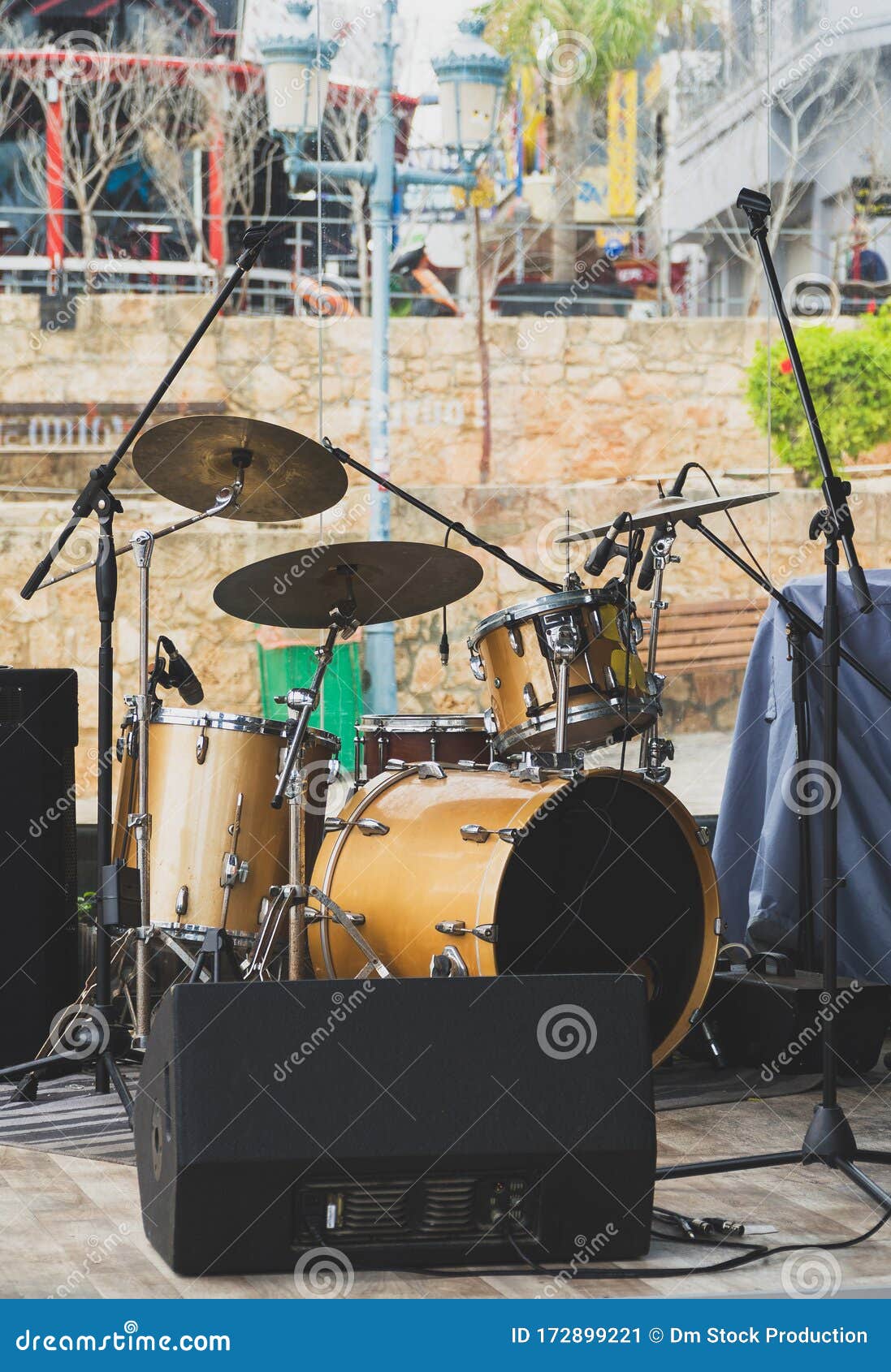 Outdoor drum set stock image. Image of instrument, show - 172899221