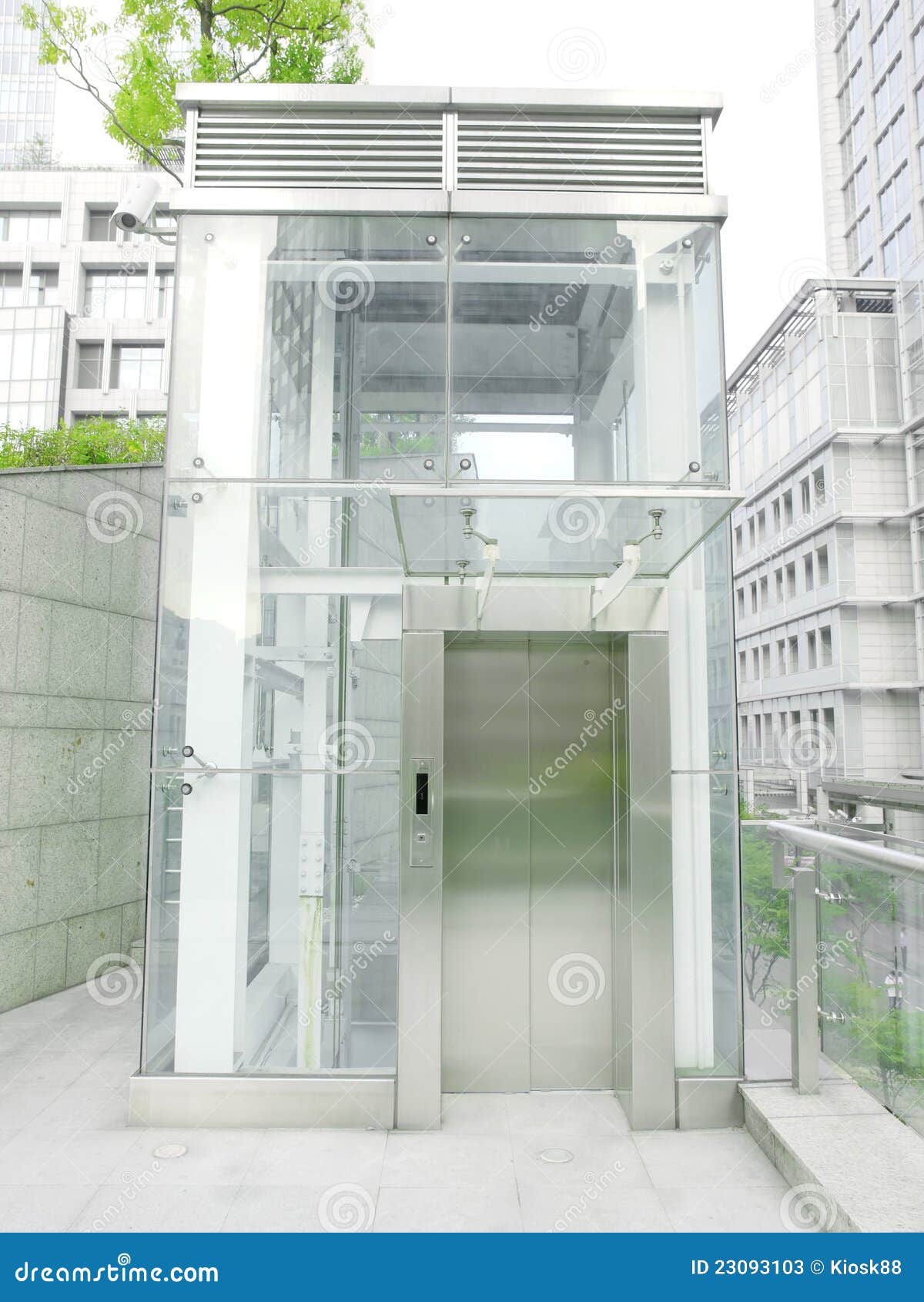 Outdoor elevator stock image. Image of metal, fluorescent - 23093103