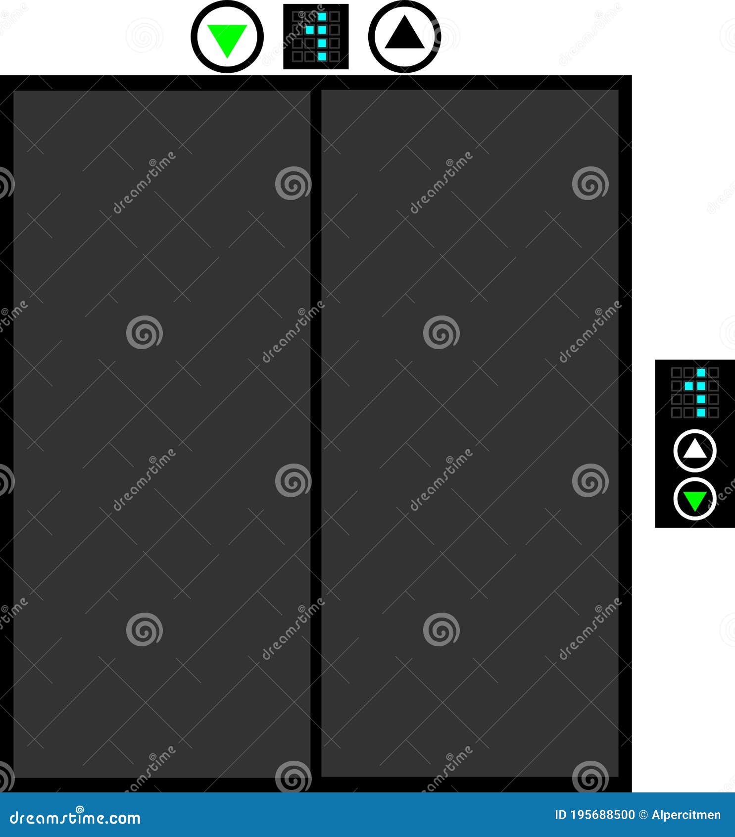 Outdoor Elevators in the Building. Flat Vector Illustration Stock ...