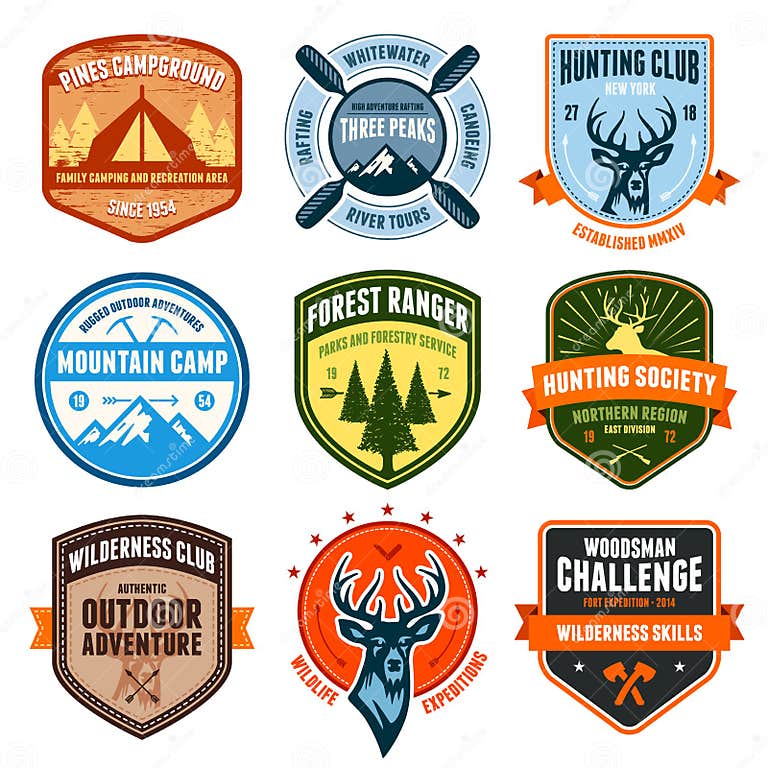 Outdoor emblems stock vector. Illustration of design - 29372443