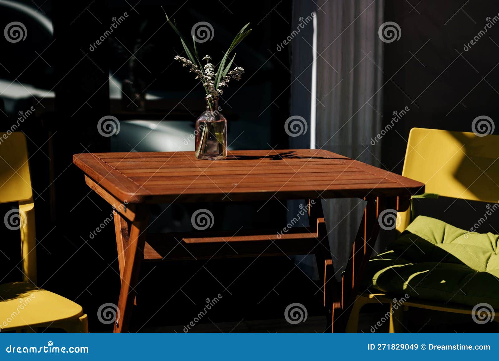 Outdoor empty cafe stock image. Image of cafe, decoration - 271829049