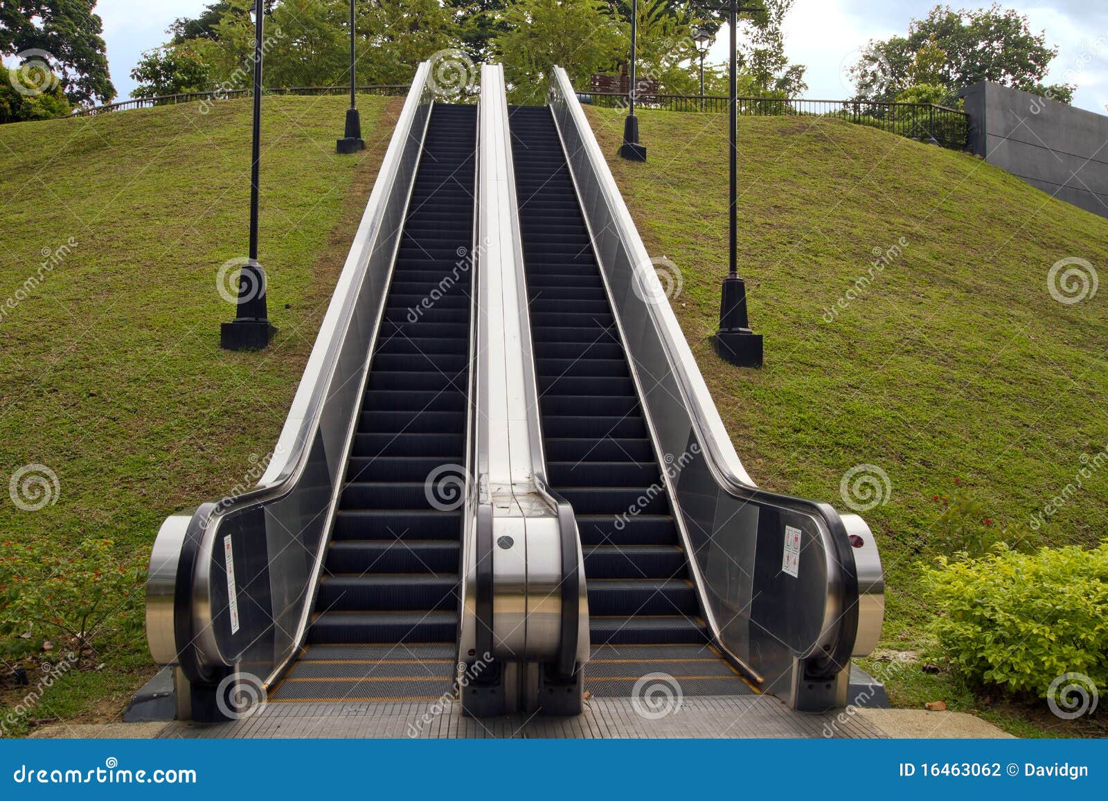 Outdoor Escalators at Fort Canning Hill Park Stock Photo - Image of ...