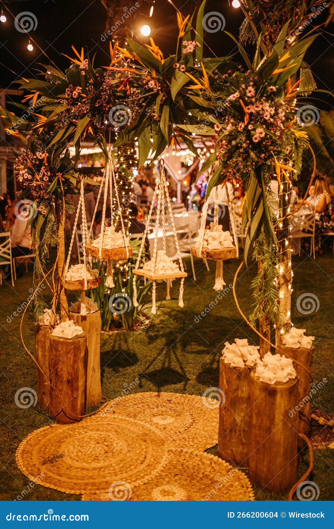Outdoor Event with a Lot of Plants and Decorations Stock Photo - Image ...