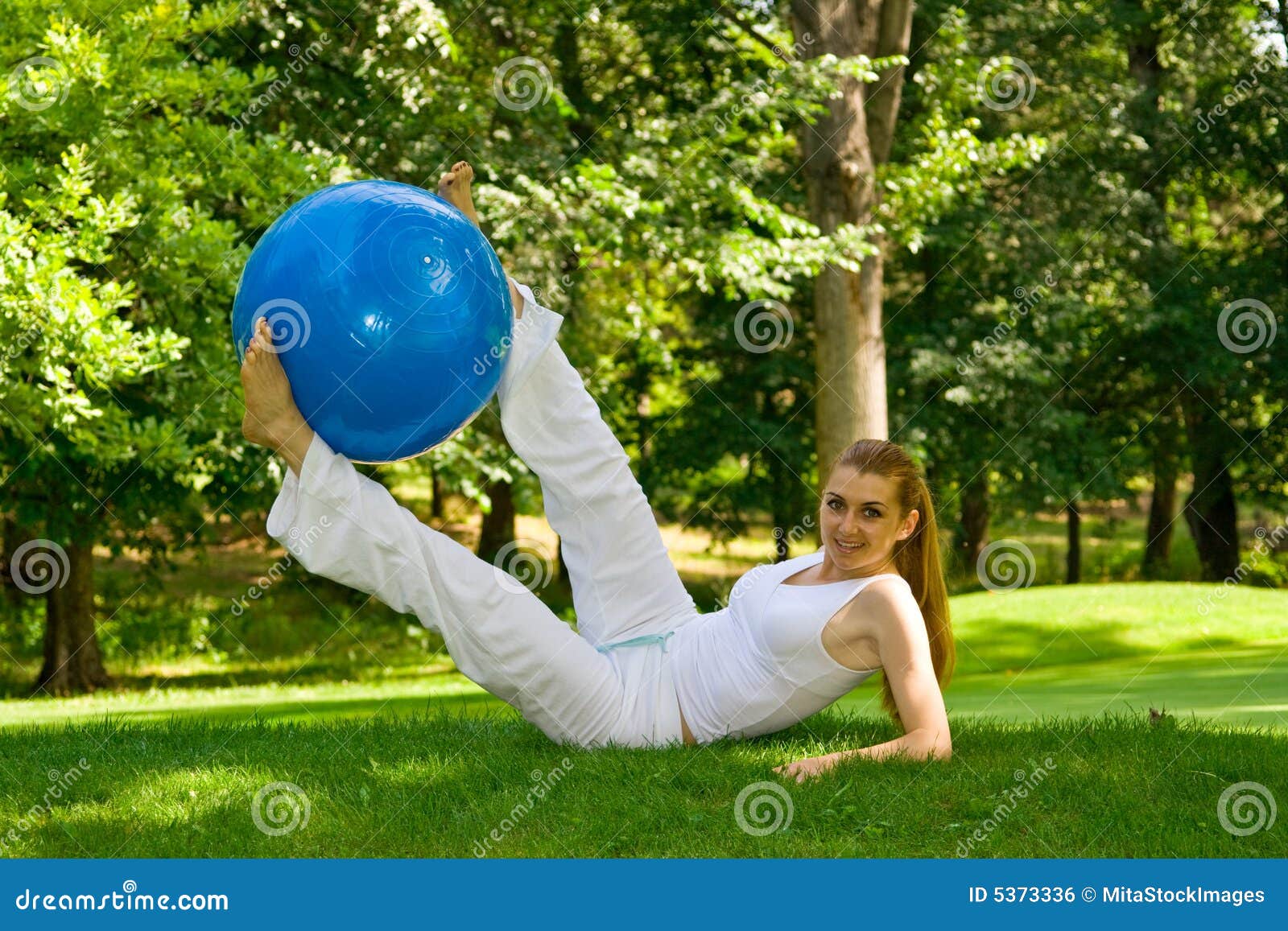 Outdoor exercise stock photo. Image of health, gymnastics - 5373336