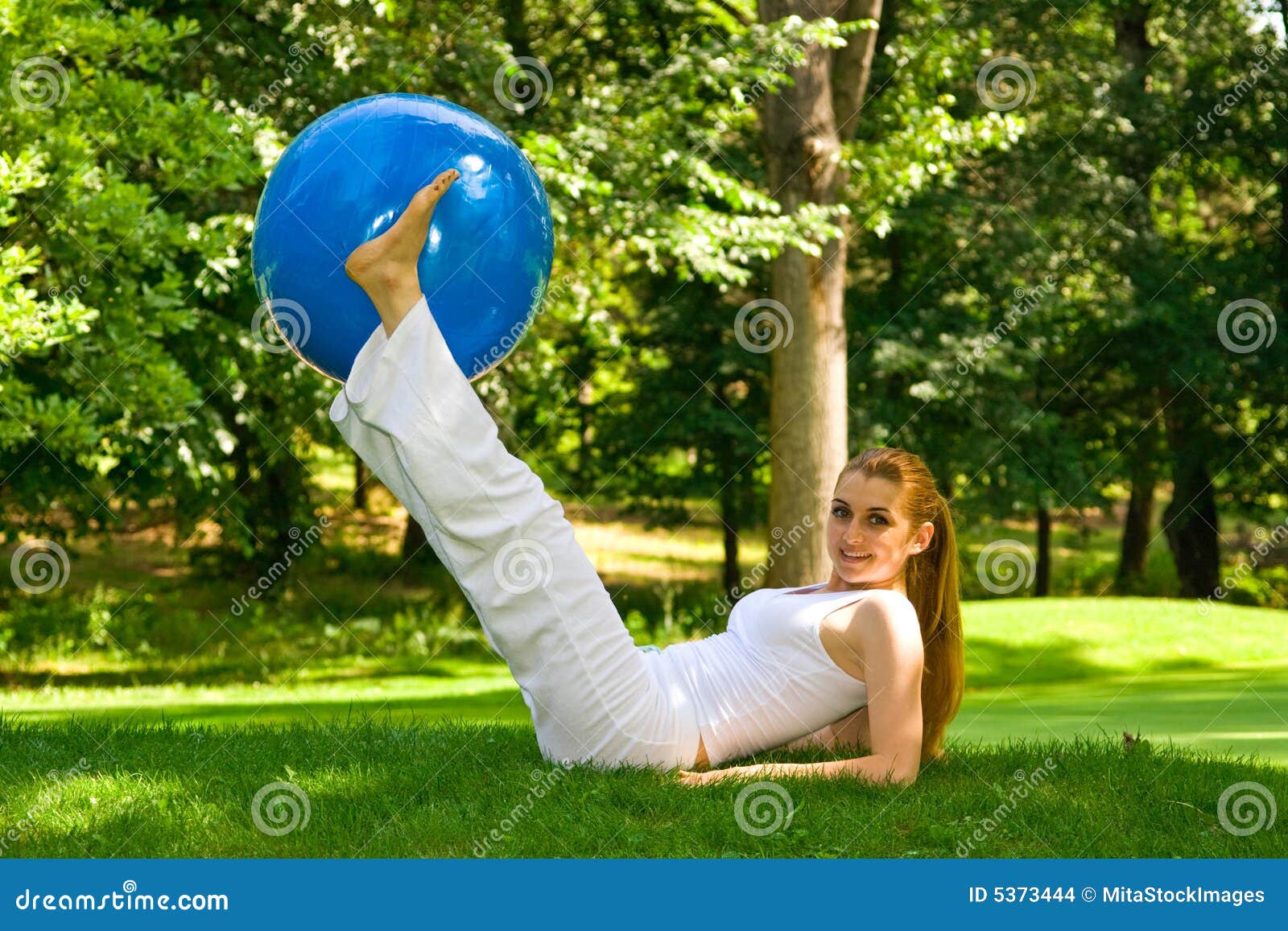 Outdoor exercise stock photo. Image of aerobic, fitness - 5373444