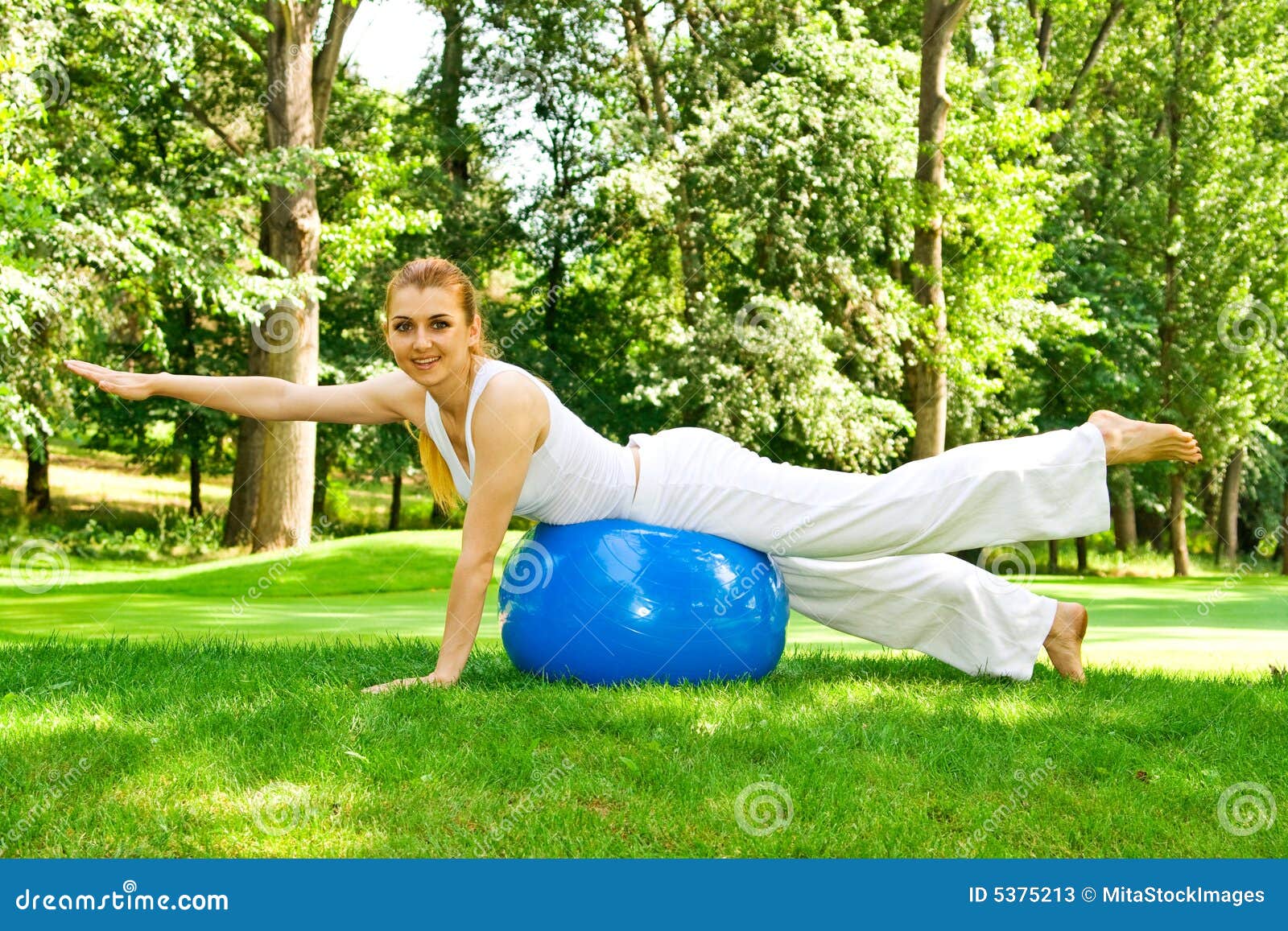 Outdoor exercise stock image. Image of girl, exercise - 5375213