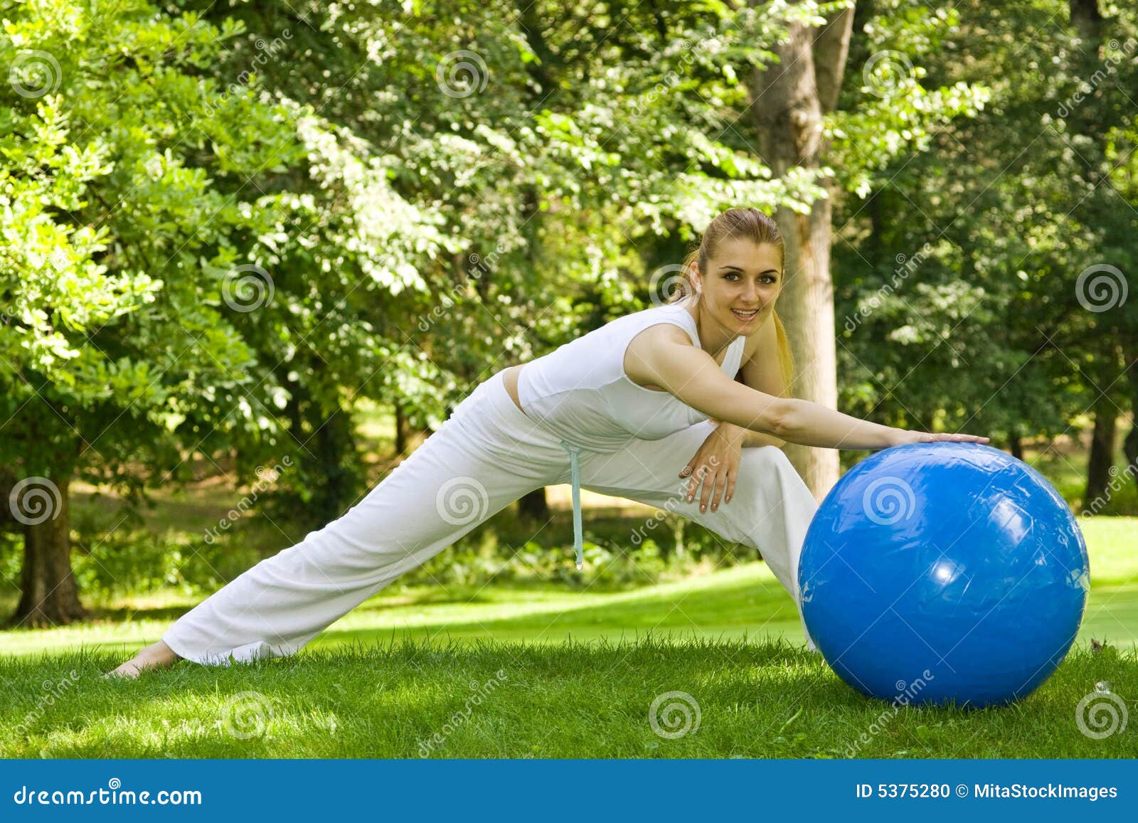 Outdoor exercise stock photo. Image of physical, cheerful - 5375280