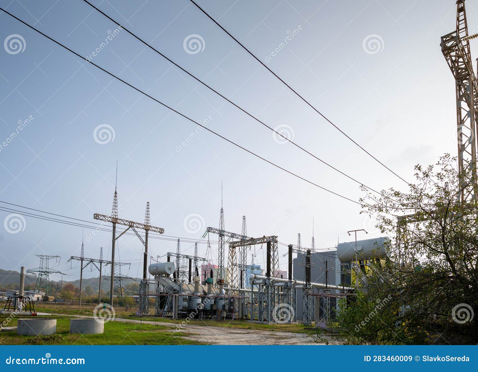The Outdoor Extra High Voltage Power Transformer. a High-voltage Power ...