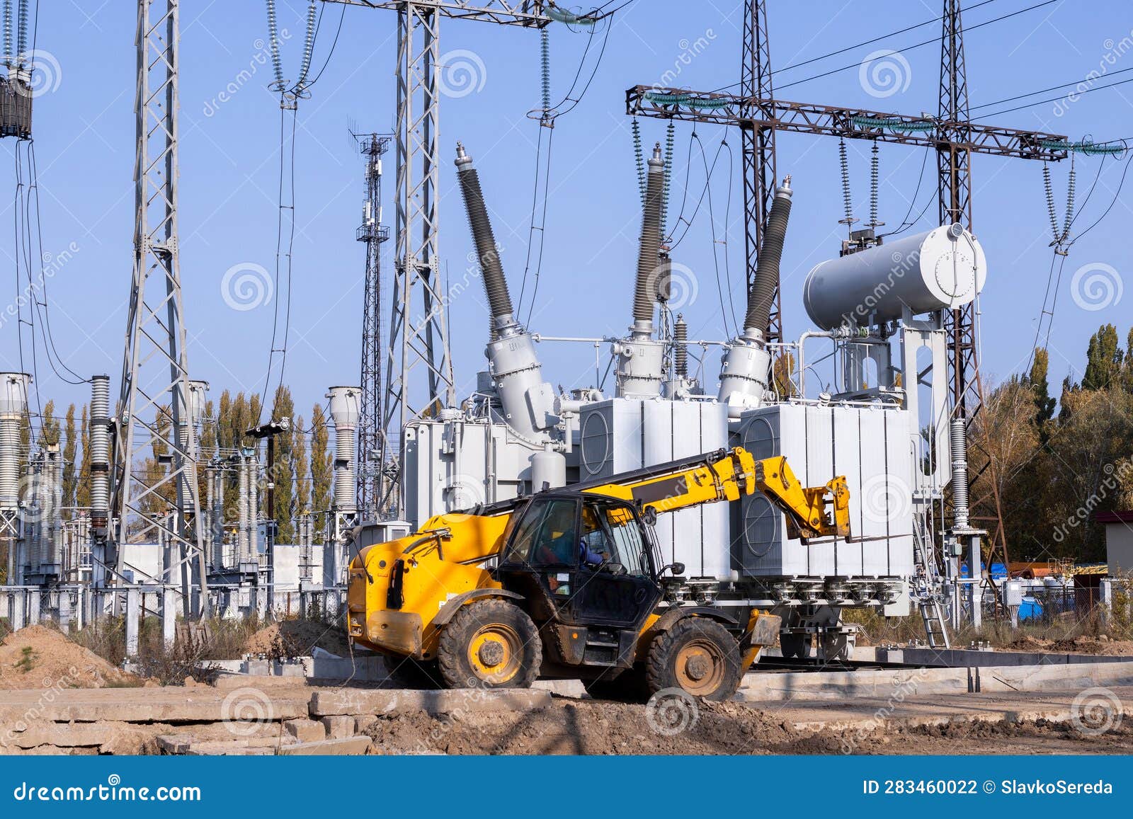 The Outdoor Extra High Voltage Power Transformer. A High-voltage Power ...