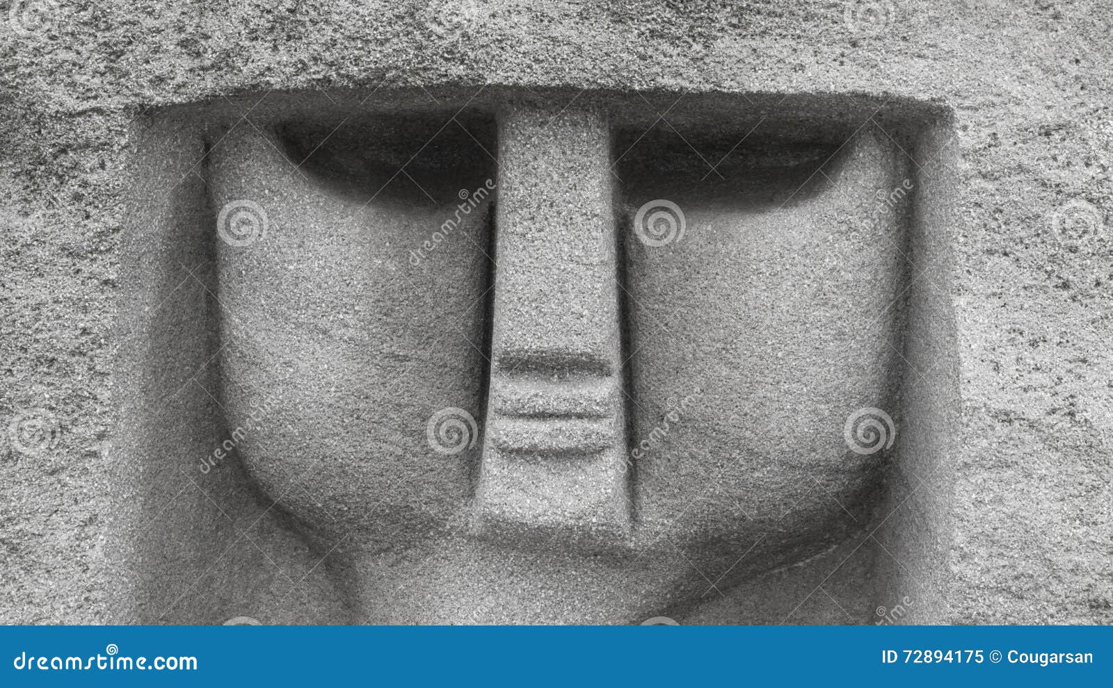 Outdoor Face of Stone Statue in Park Stock Image - Image of marble ...
